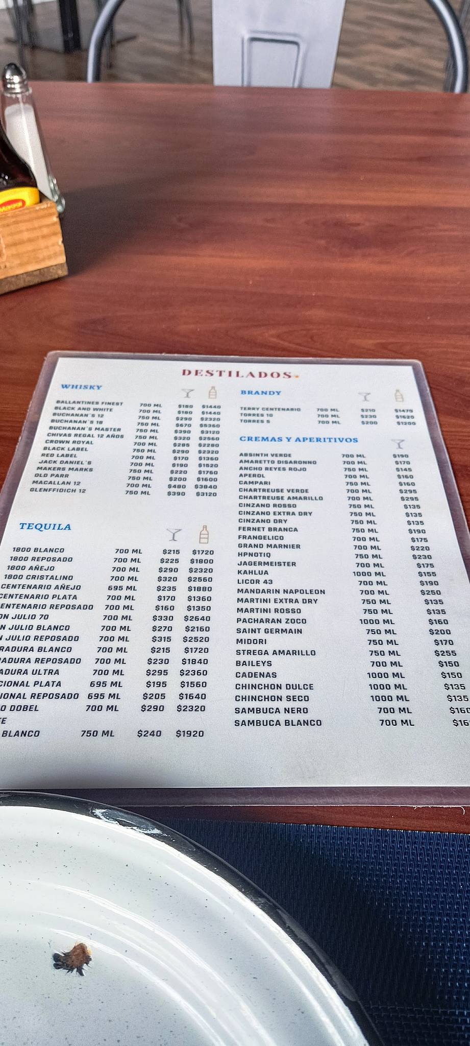 Carta del pub y bar Central Fish, Santiago del Querétaro, Anillo Vial 2 ...