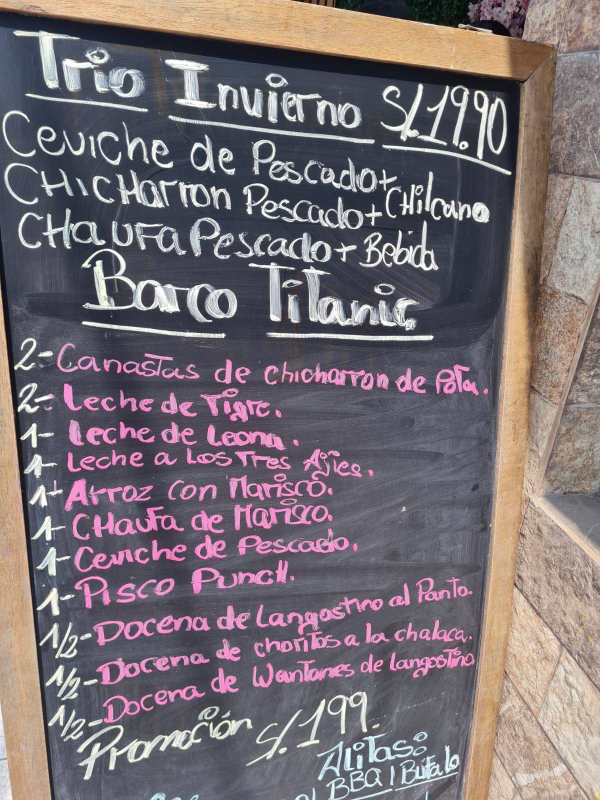 Carta de Ceviche De Barrio, Santa Anita, Av. Los Chancas 1620