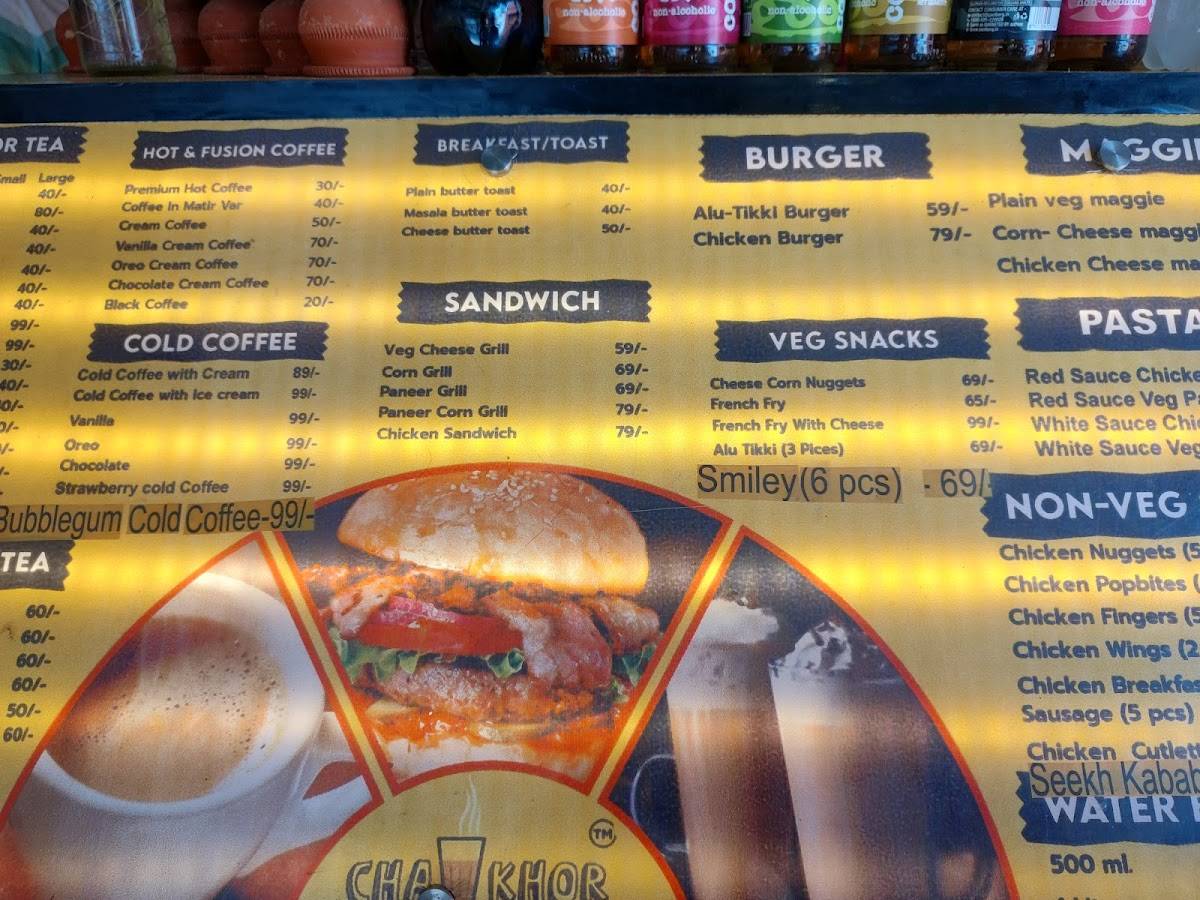 Menu at Cha Khor, Kolkata