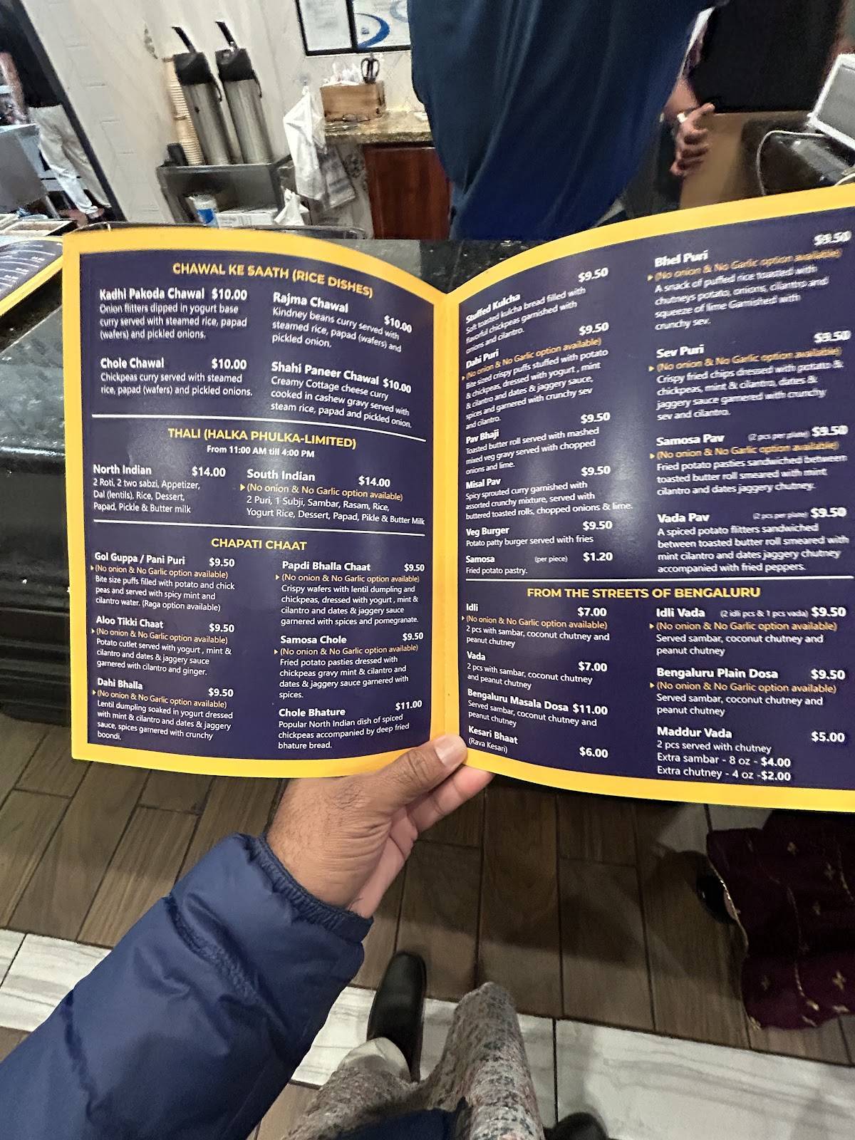 Menu at Chaatwala restaurant, Herndon, Elden St