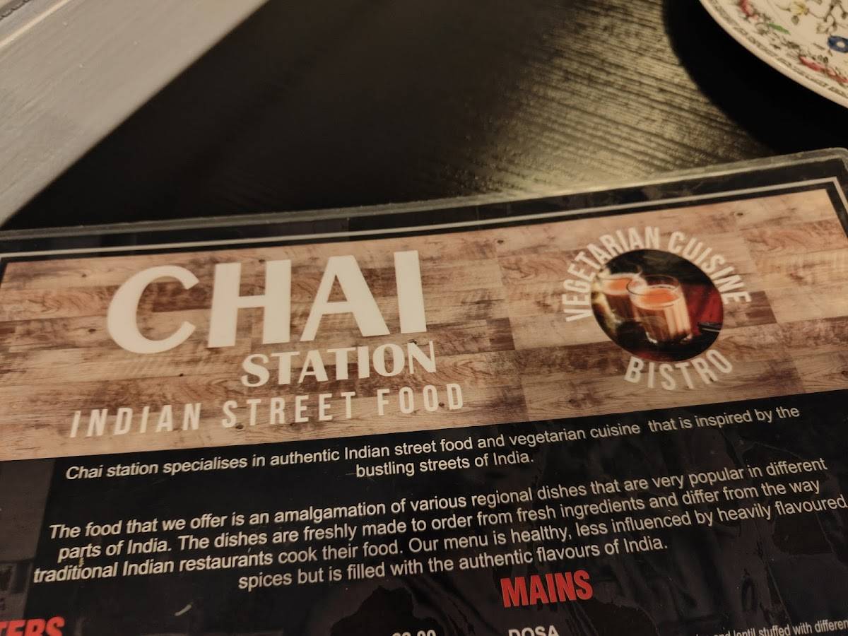 Menu at Chai Station - Vegetarian vegan Indian restaurant, Chester