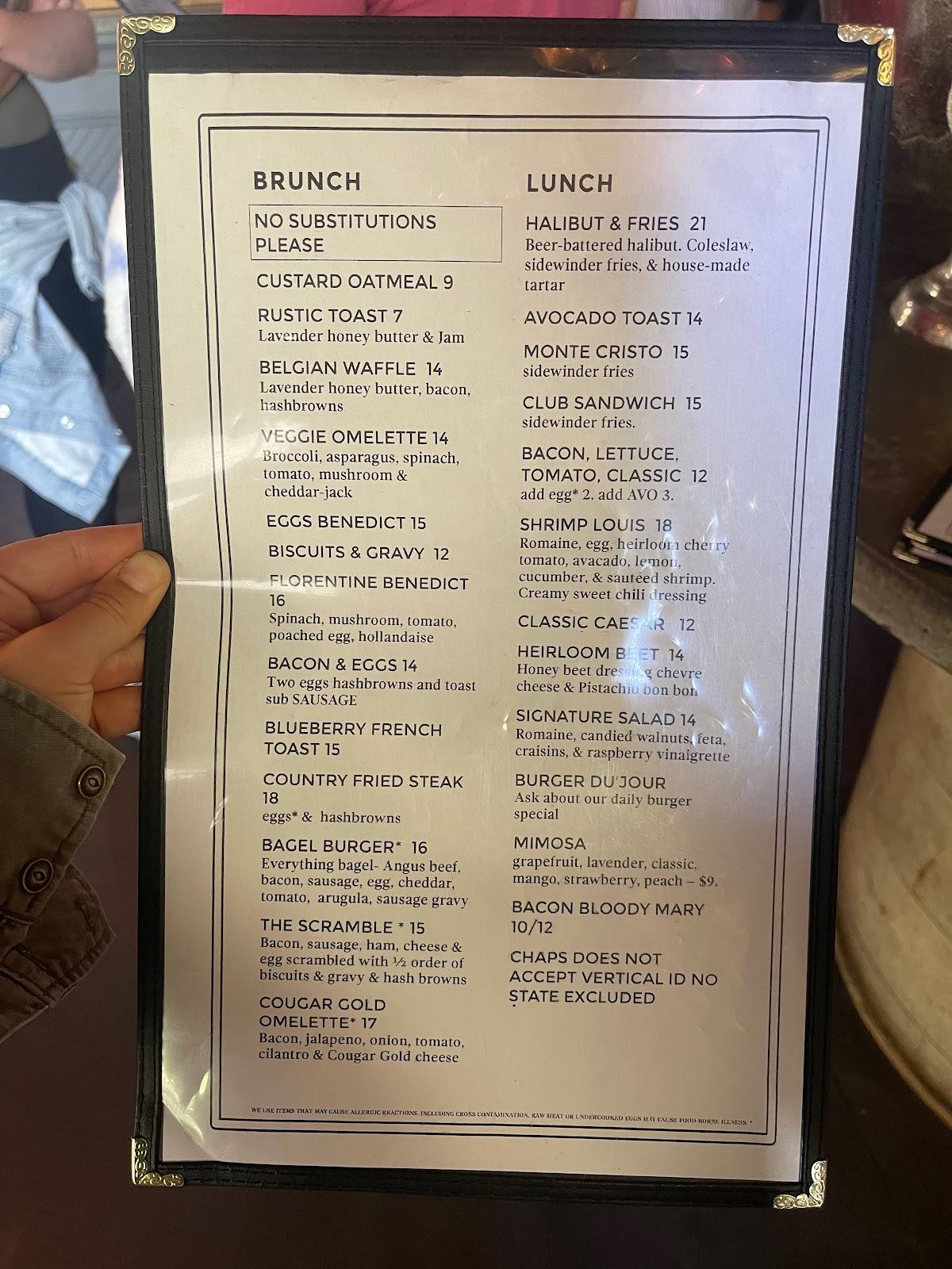 Menu at Chaps Diner and Bakery Spokane, Spokane