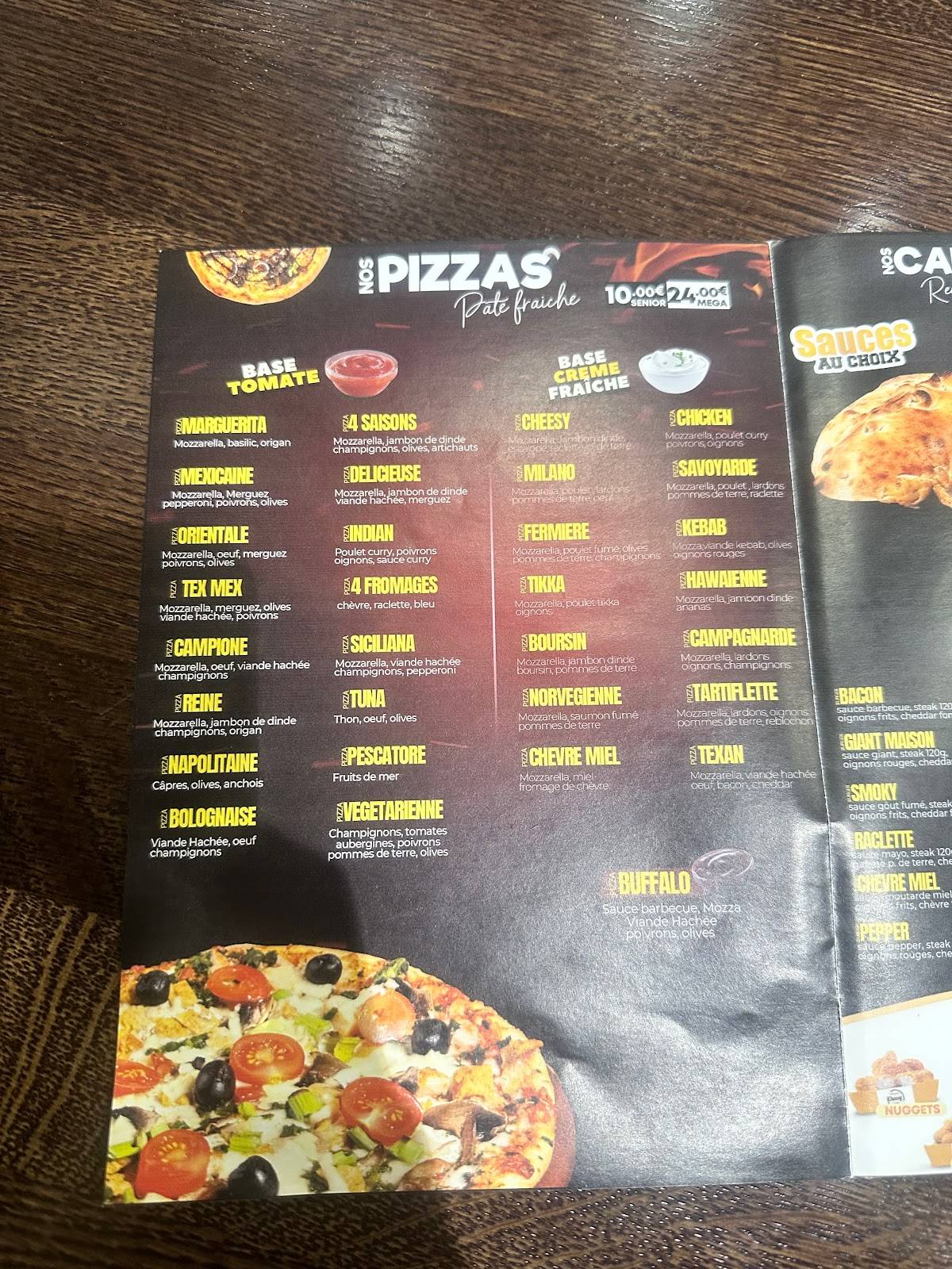 Menu au Cheesy restaurant, Nanterre