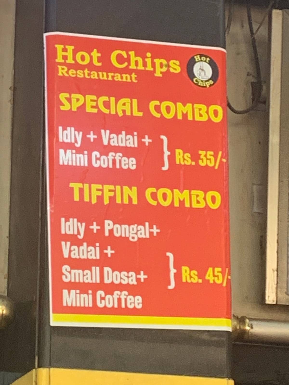 Menu at Hot Chips Veg Restaurant, Chennai, Tovo Canteen