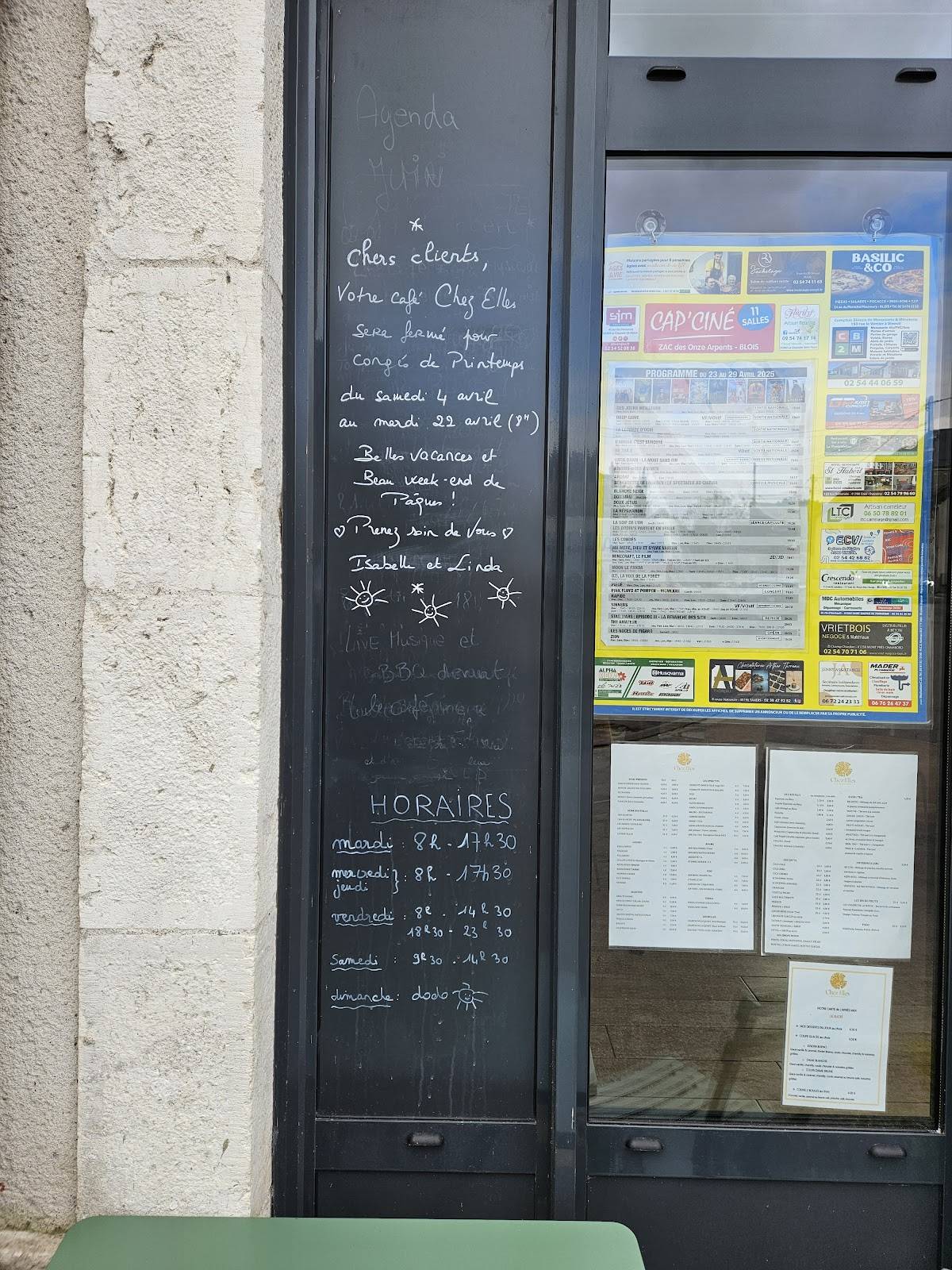 Menu au Chez Elles Café-Bar-Restaurant Tavers, Tavers