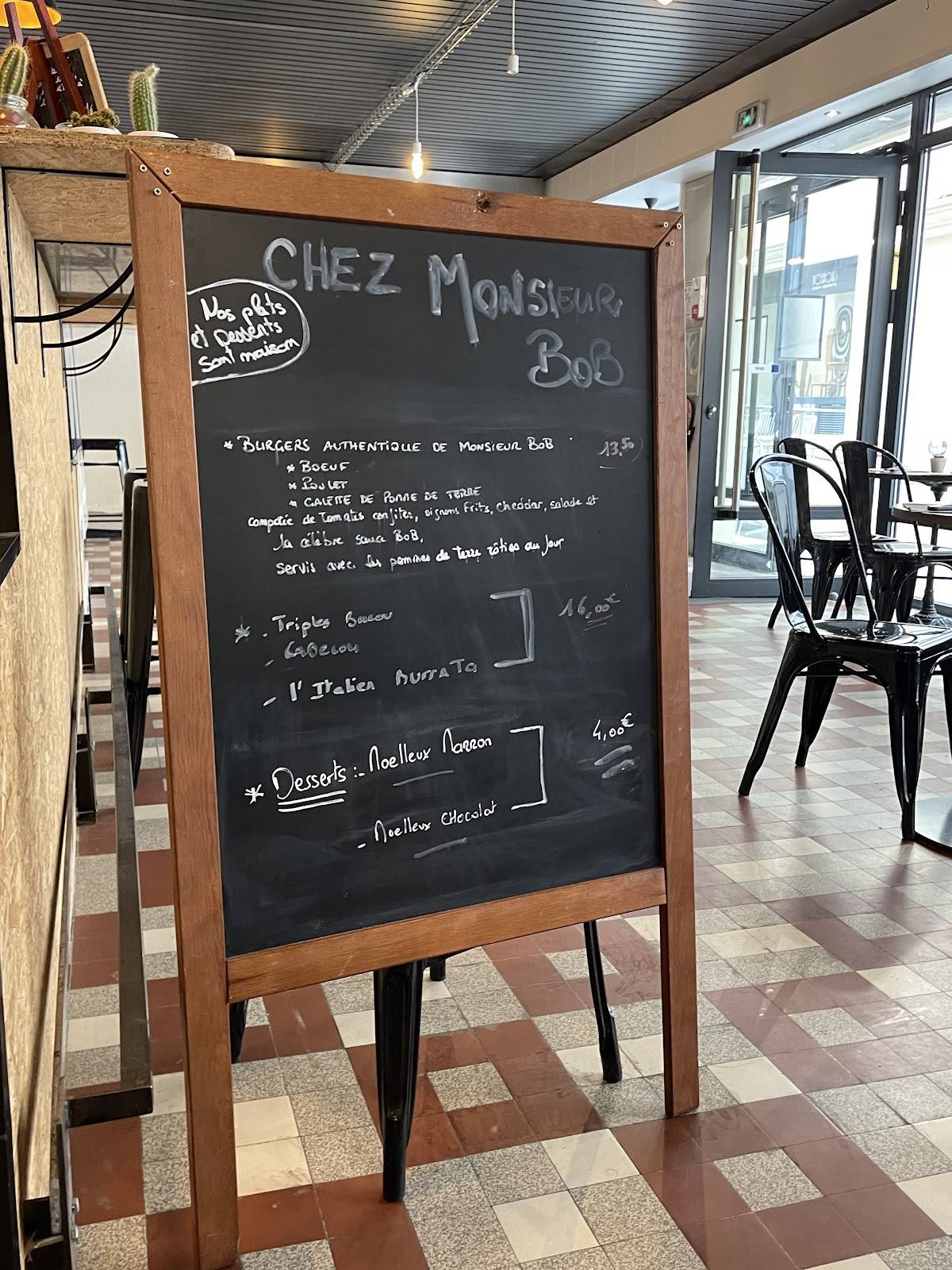 Menu at Chez Monsieur BoB restaurant, La Ciotat, 2 Rue Maréchal Joffre