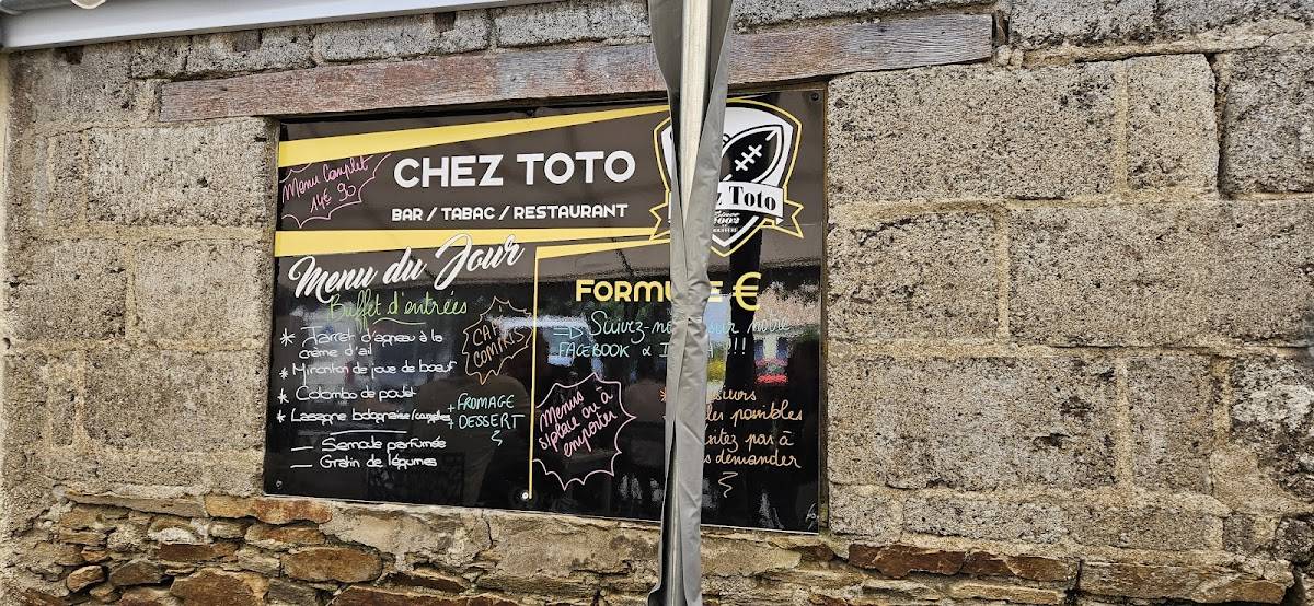 Menu au Chez Toto restaurant, Saint-Georges-de-Montaigu