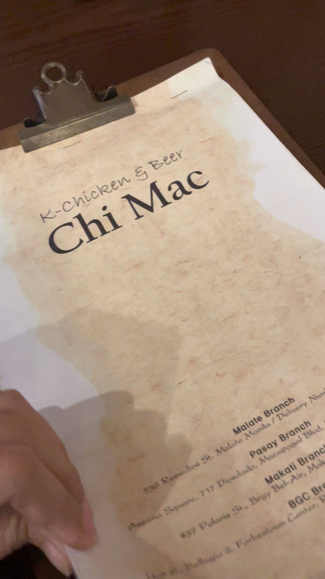Carta del restaurante ChiMac Chicken & Beer - BGC Forbestown, Taguig