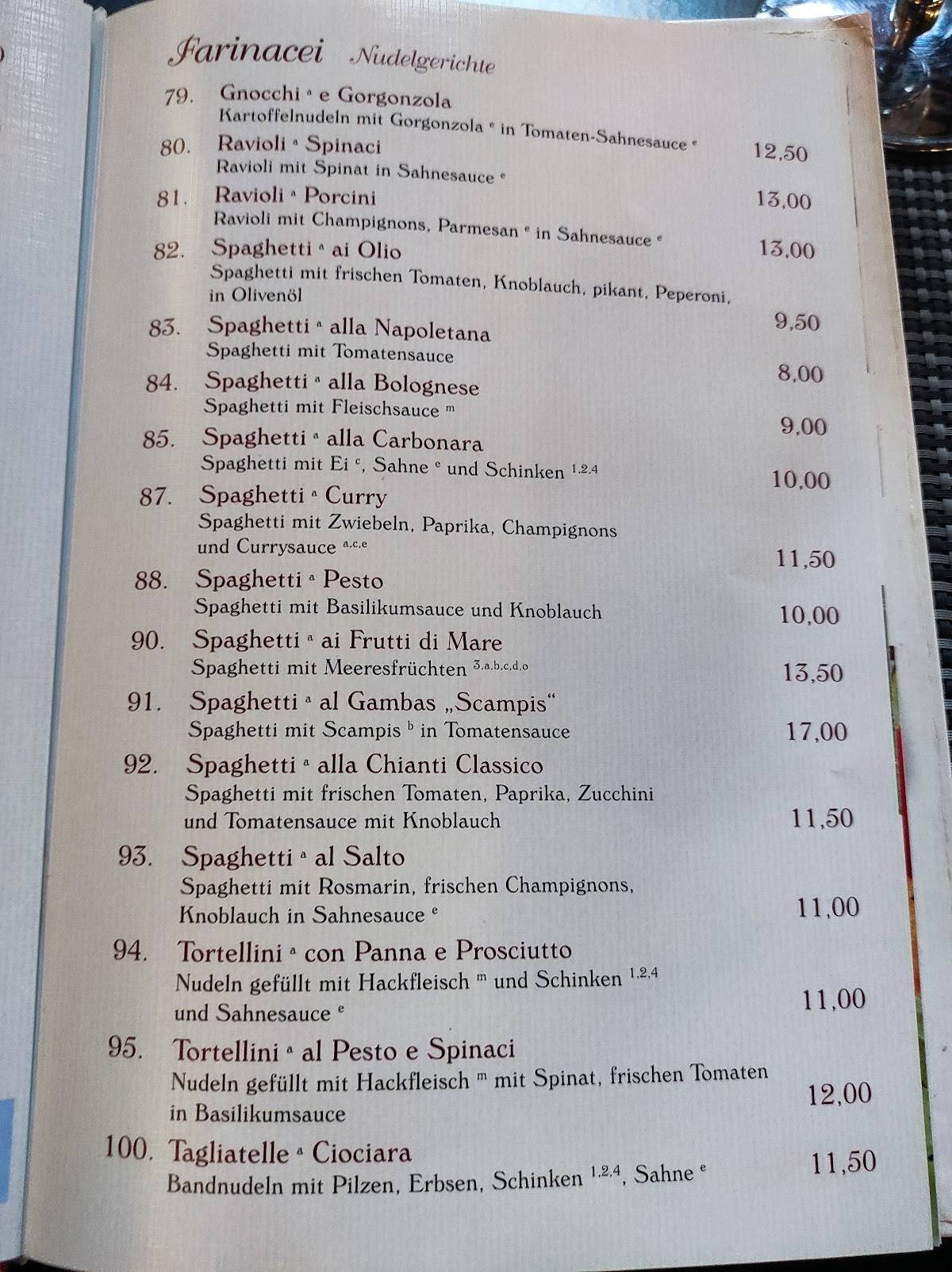 Speisekarte von Chianti Classico restaurant, Oldenburg