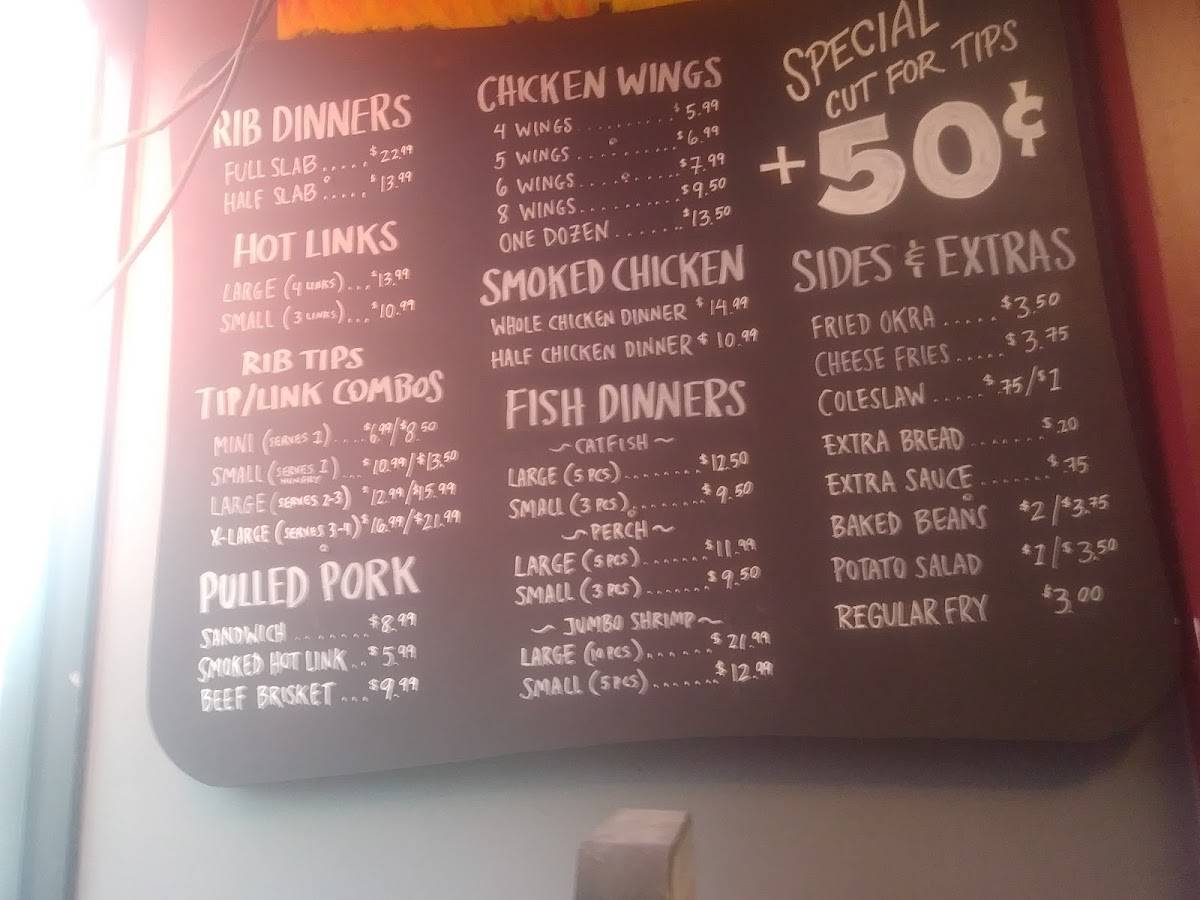 Menu at Honey 1 BBQ, Chicago, 746 E 43rd St
