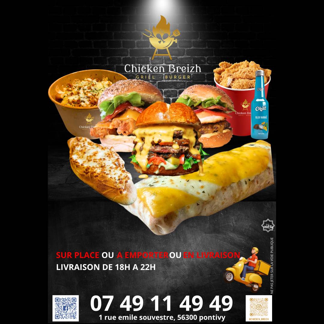 Menu au Chicken Breizh restaurant, Pontivy