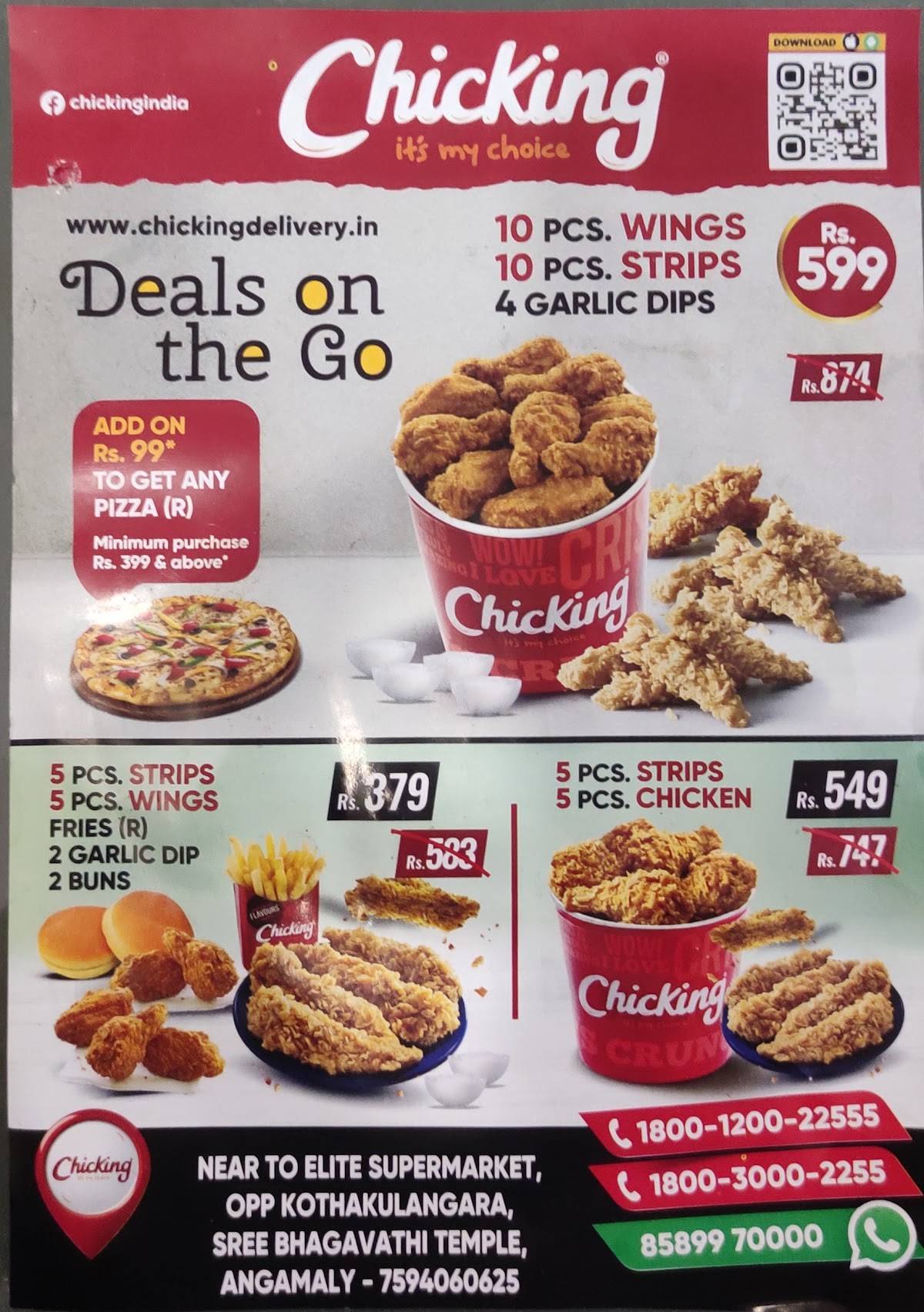 Menu at Chicking, Angamaly
