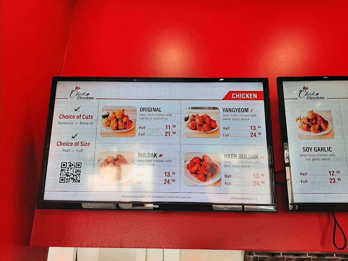 Menu au Chicko Chicken Surrey Panorama restaurant, Surrey