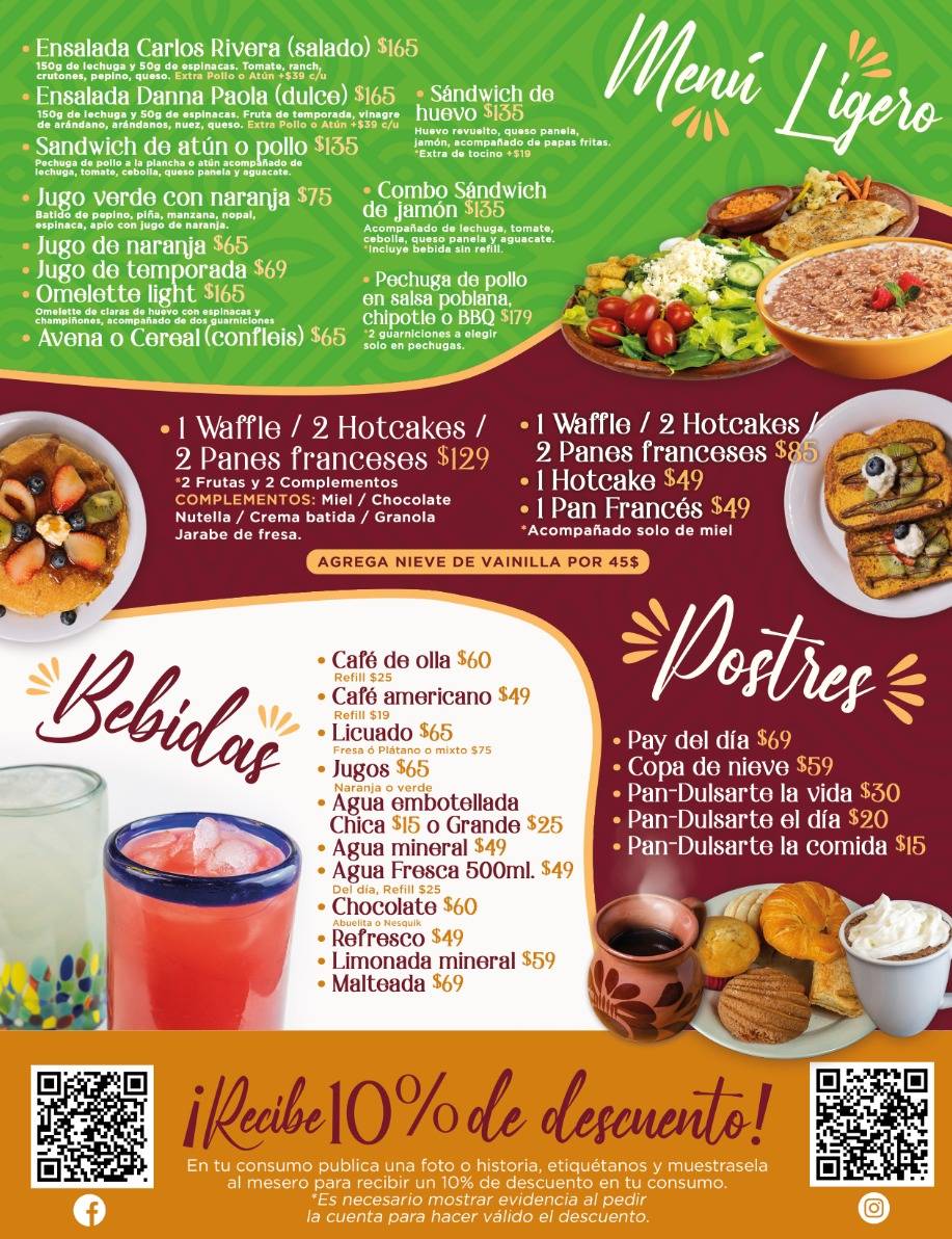 Menu at Chilaquiles El Metate restaurant, Ciudad Juarez