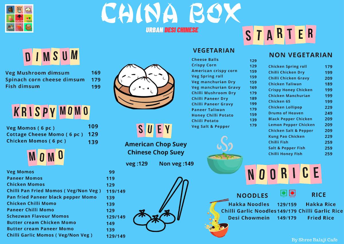 Menu at China Box, Allahabad