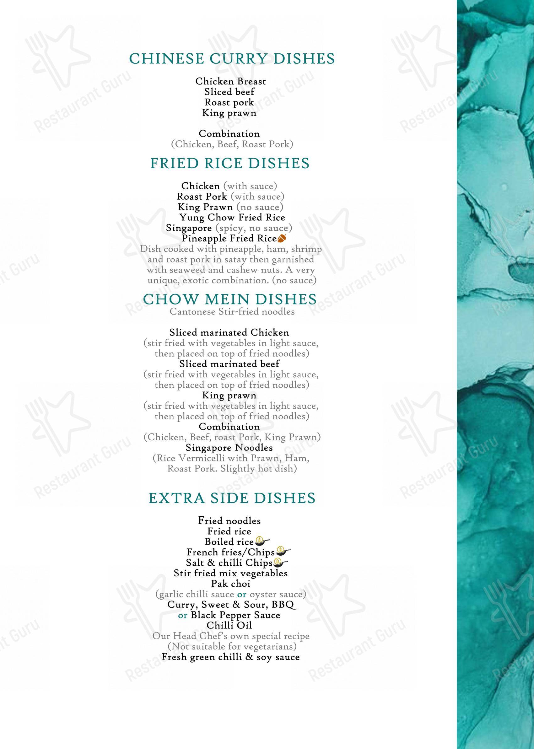 Menu at Chinese Manor House restaurant, Edinburgh, 2 Glasgow Rd