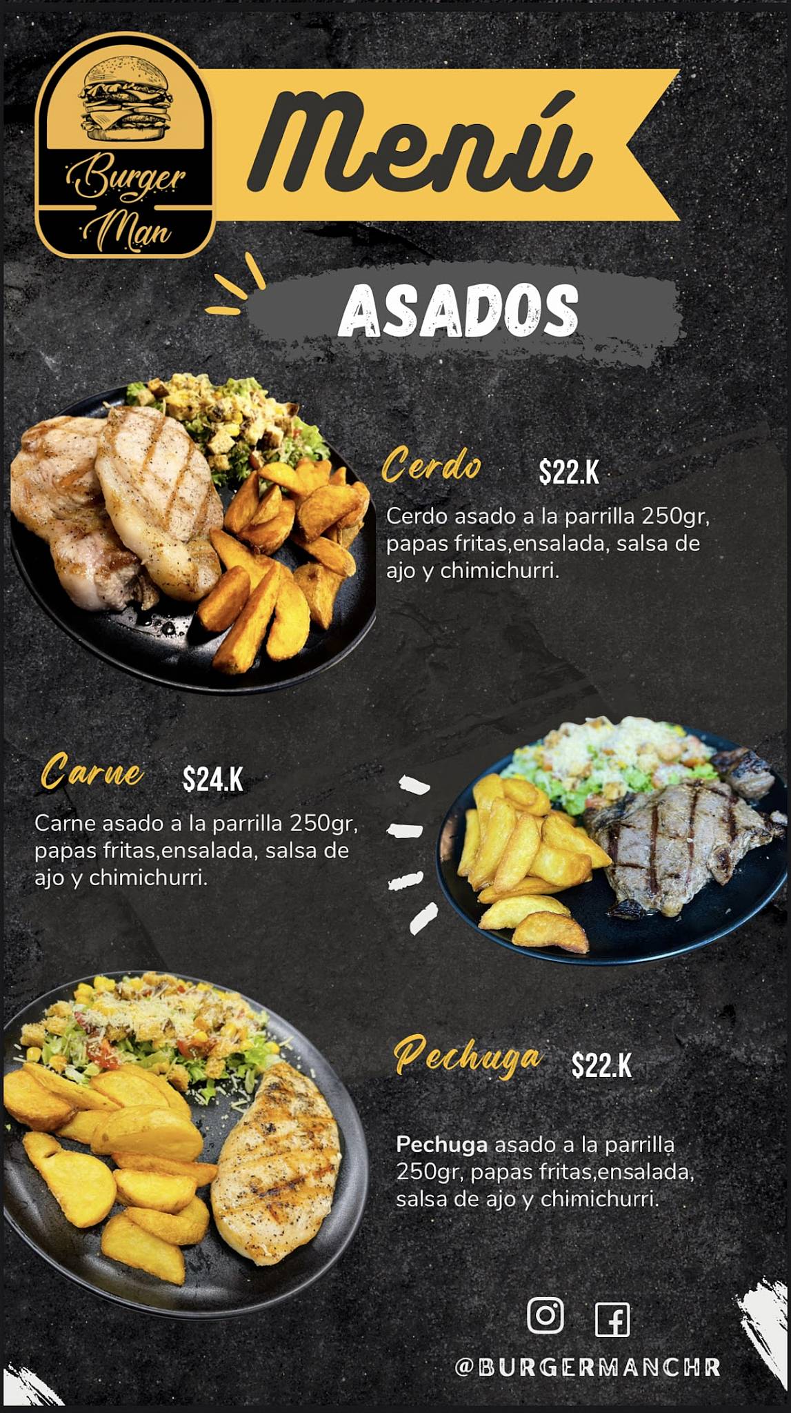 Menu at BurgerMan Chiriguaná restaurant, Chiriguaná
