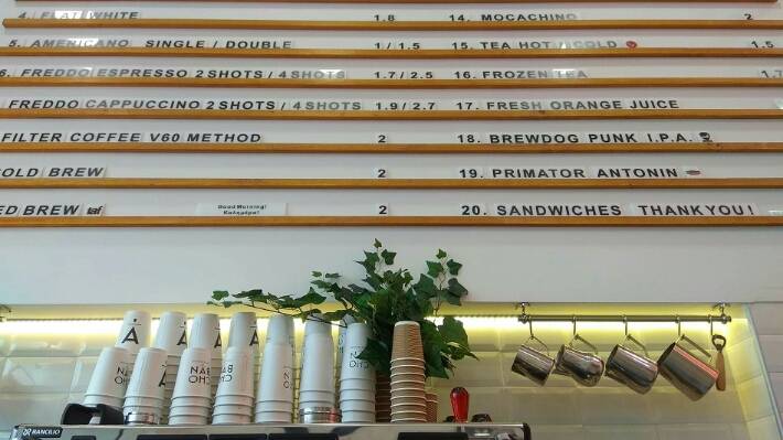 Menu at Cho Ban Coffee Brewers, Thessaloniki, Eth. Aminis 13