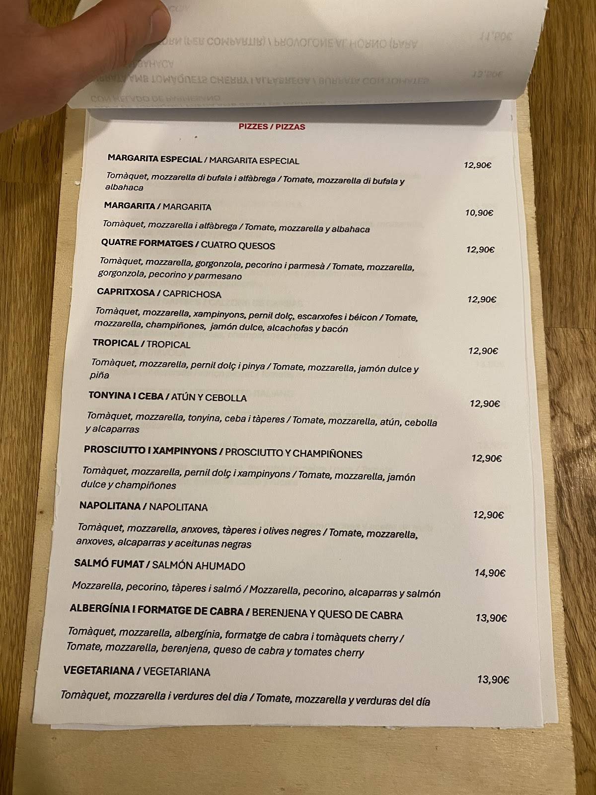 Carta del restaurante Choko Pizza, Roda De Bara