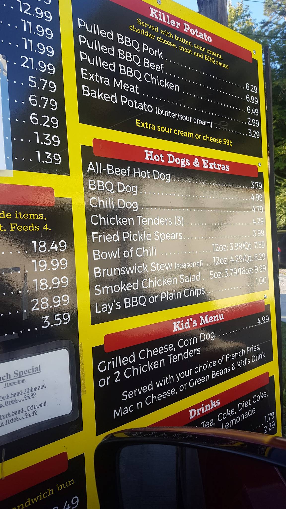 Menu at Choo Choo BBQ East Ridge, Chattanooga, Ringgold Rd