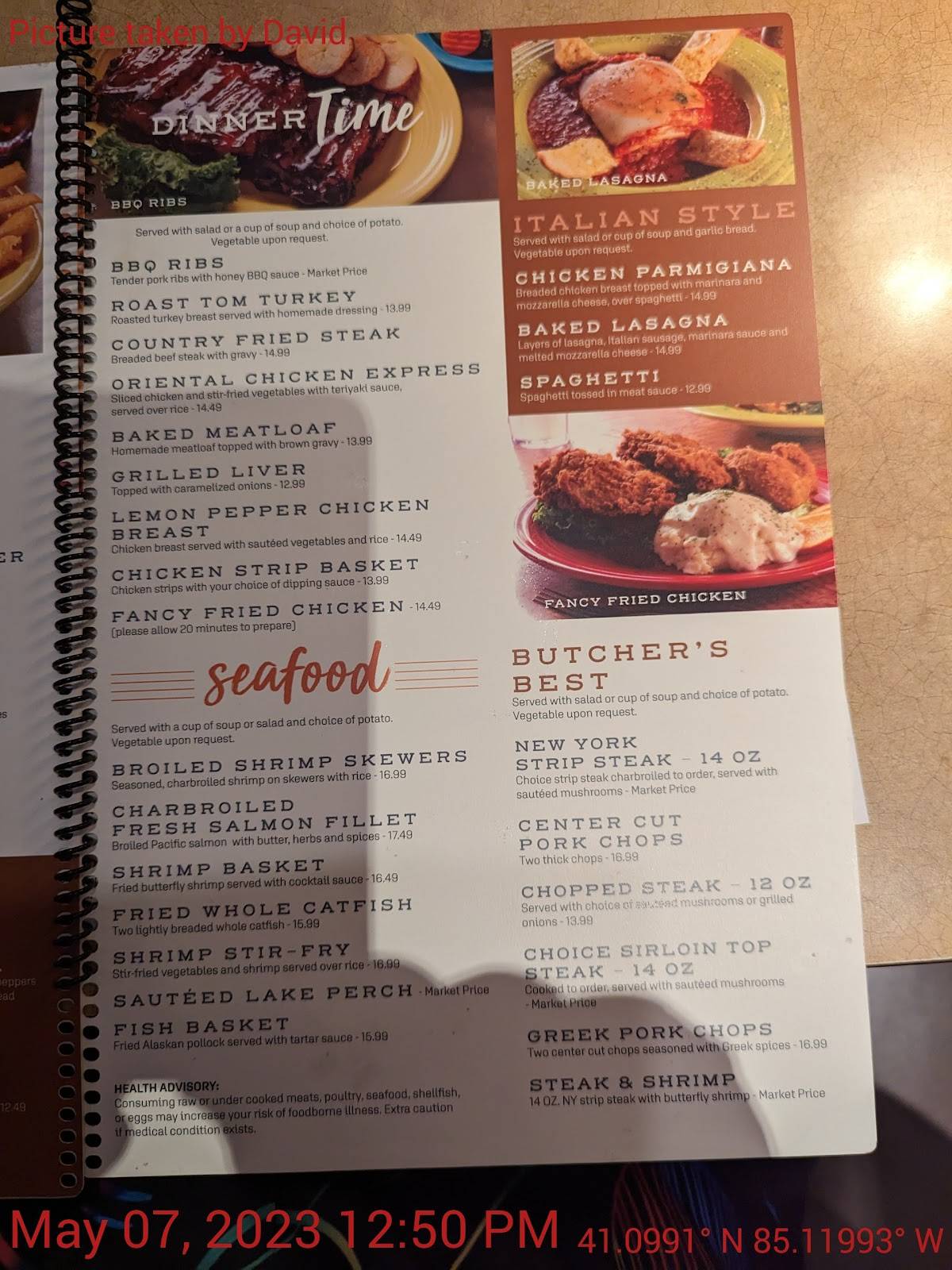 Menu at Christos Family Dining restaurant, Plymouth