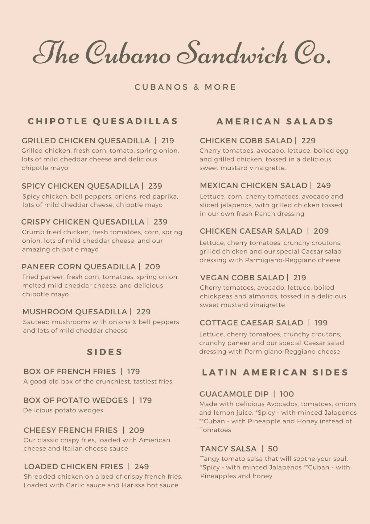 Menu at Chrysalis Restaurants Cloud Kitchen (TCS), Bengaluru