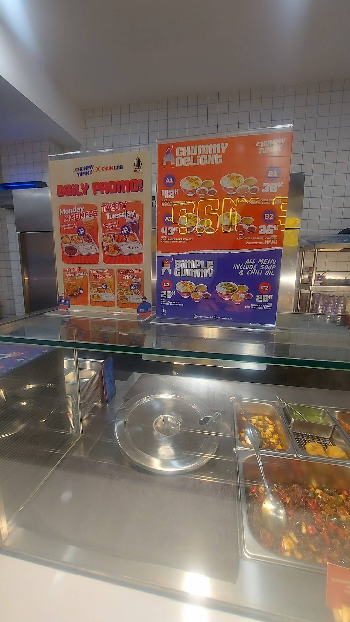 Menu at Chummy Tummy restaurant, Central Jakarta