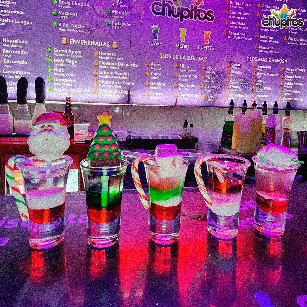 Carta de Chupitos Medellin Bar Parque Lleras, Colombia, Cra. 37a #18 No 8A