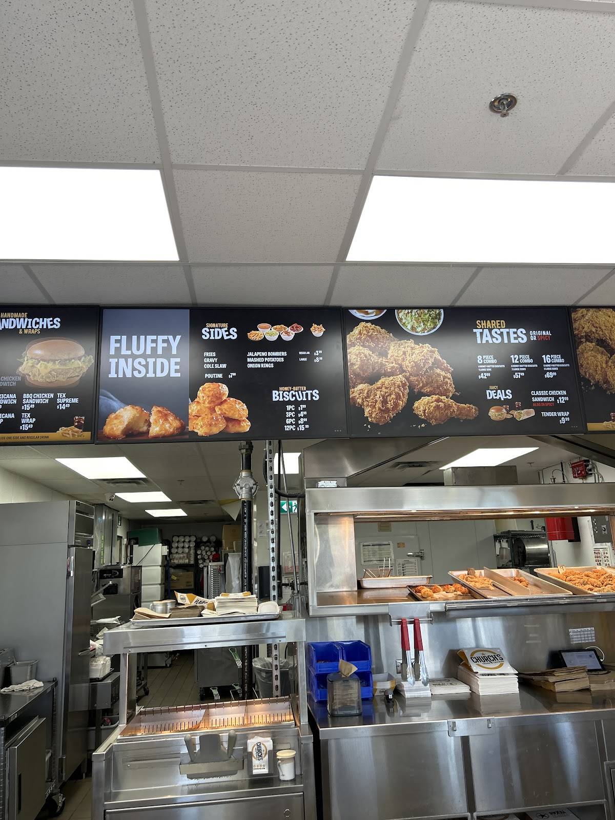 Menu at Church's fast food, Edmonton, 127 St NW