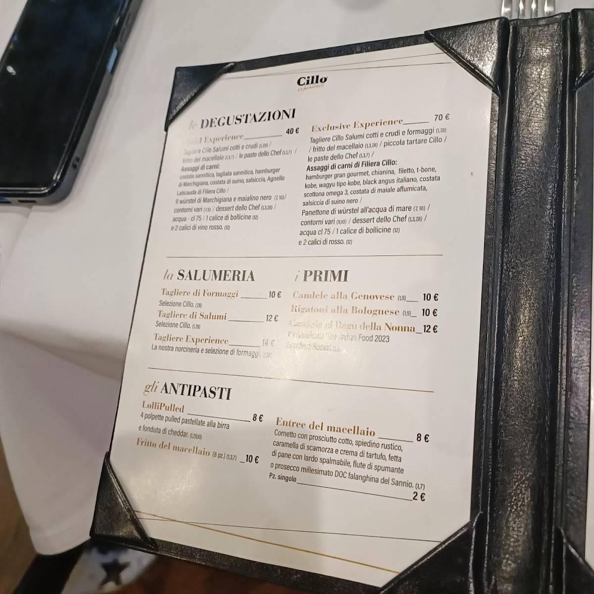 Menu da Cillo Experience Braceria Somma Vesuviana ristorante, Somma ...