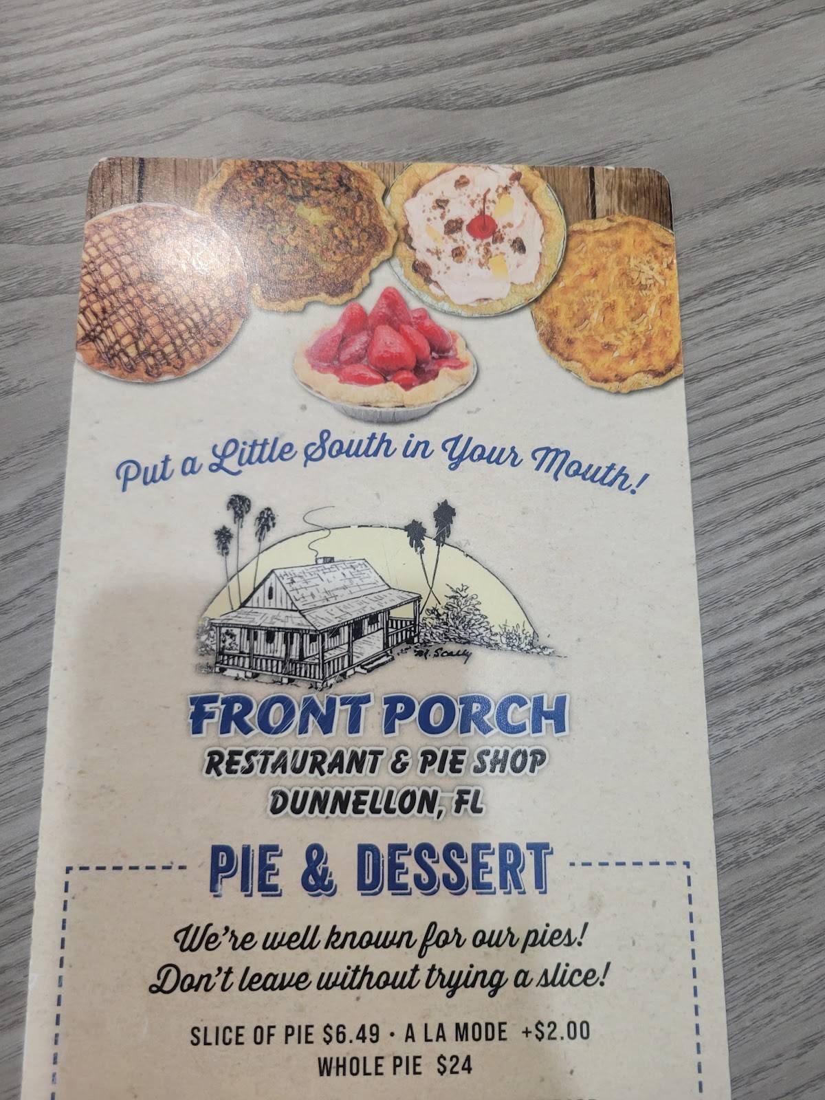 Menu at Front Porch Restaurant, Dunnellon, N Florida Ave