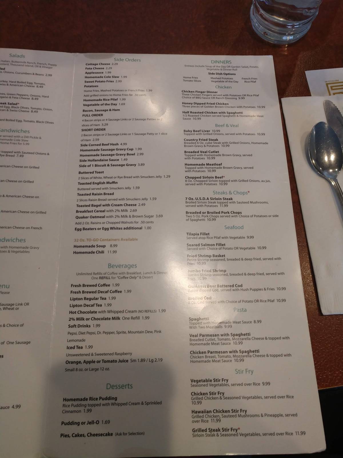 Menu at Katherine's Family Restaurant, Cleveland