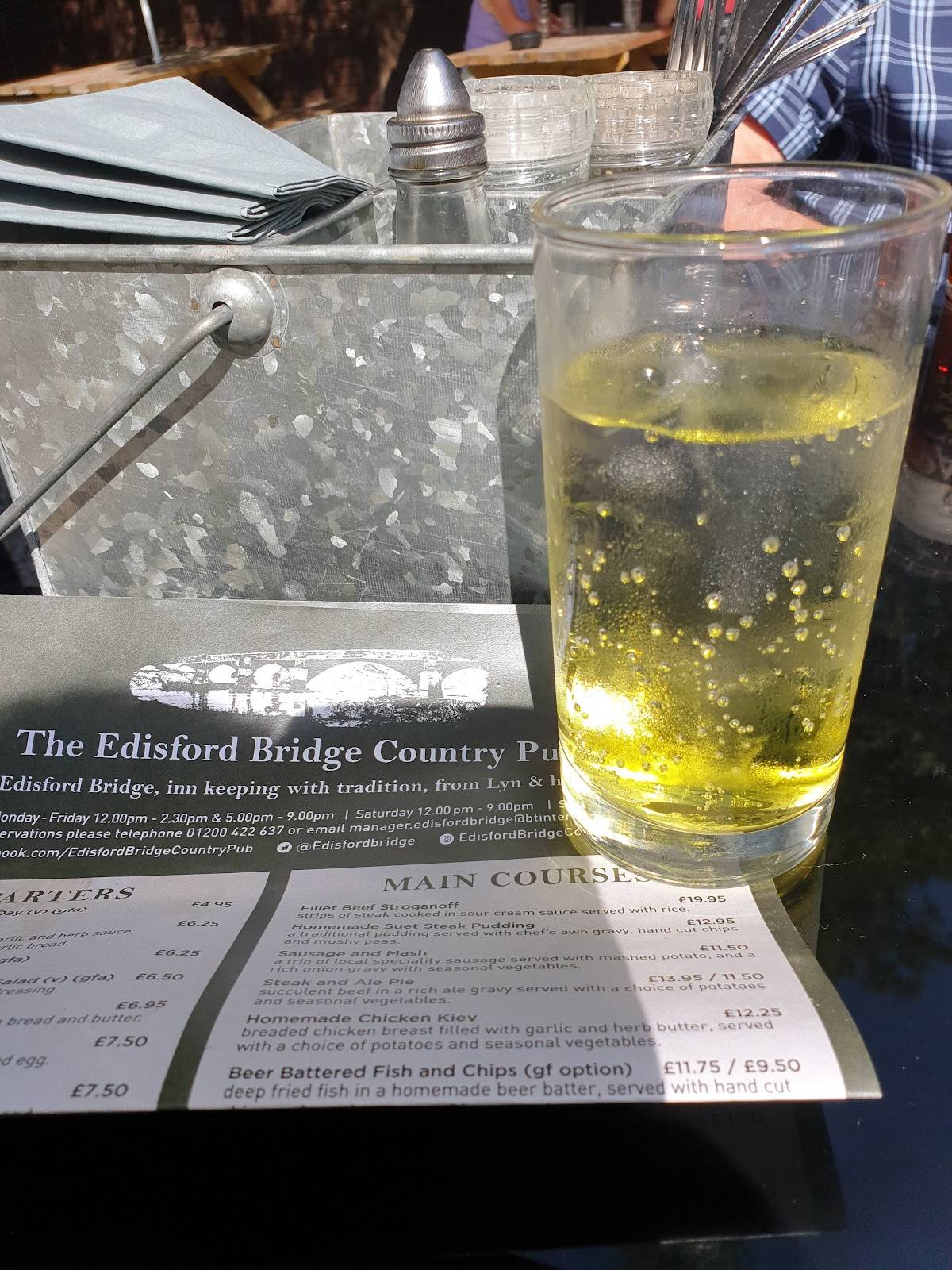 Menu at Edisford Bridge pub & bar, Clitheroe