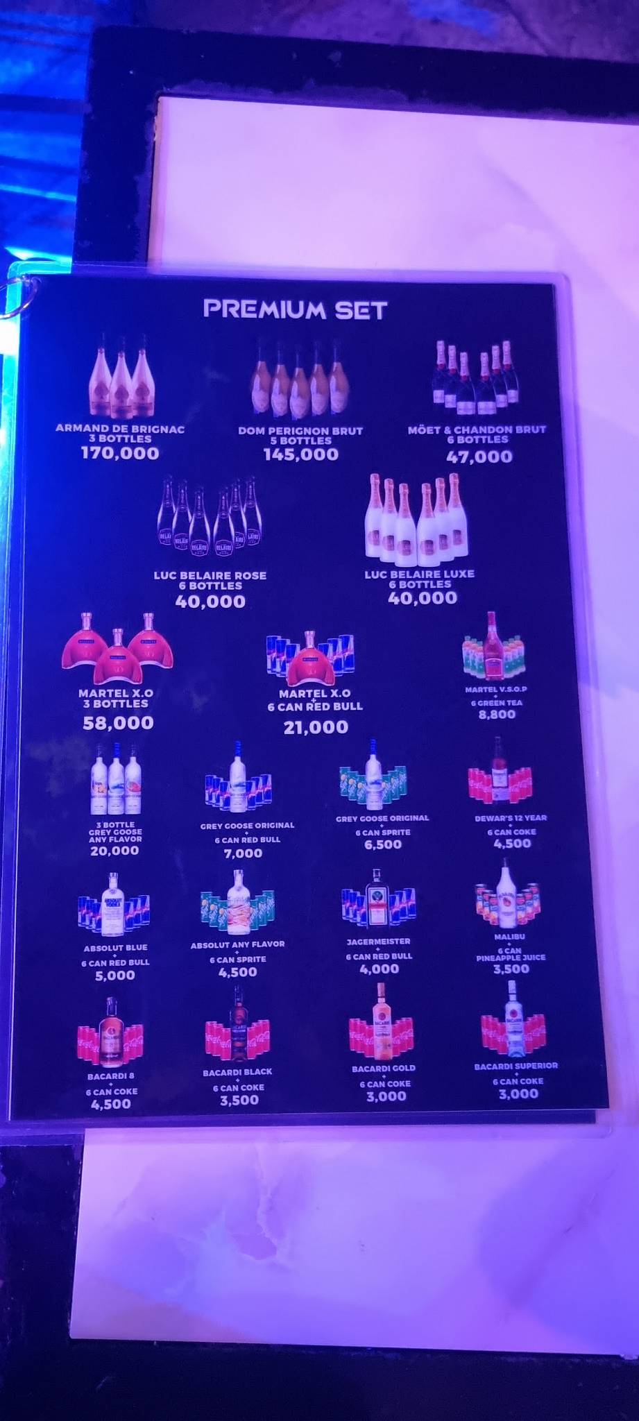 Menu at CEBU ICON club, Cebu City, Mabolo