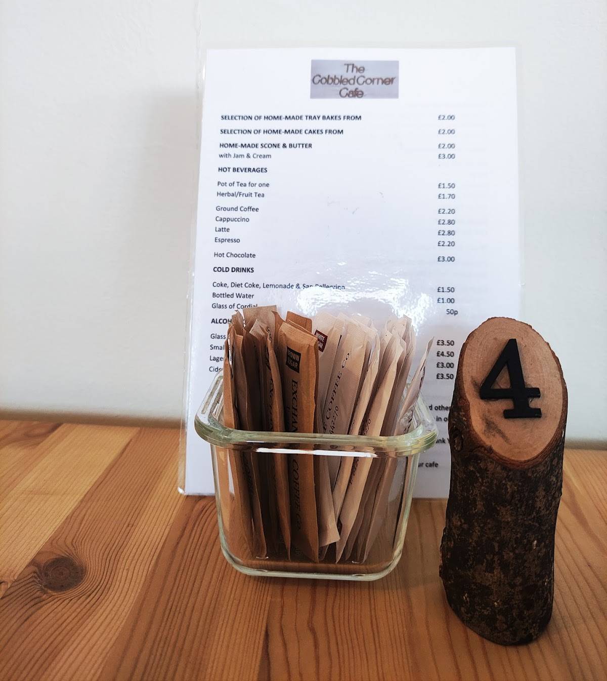 Menu at Cobbled Corner Cafe, Chipping, Chipping