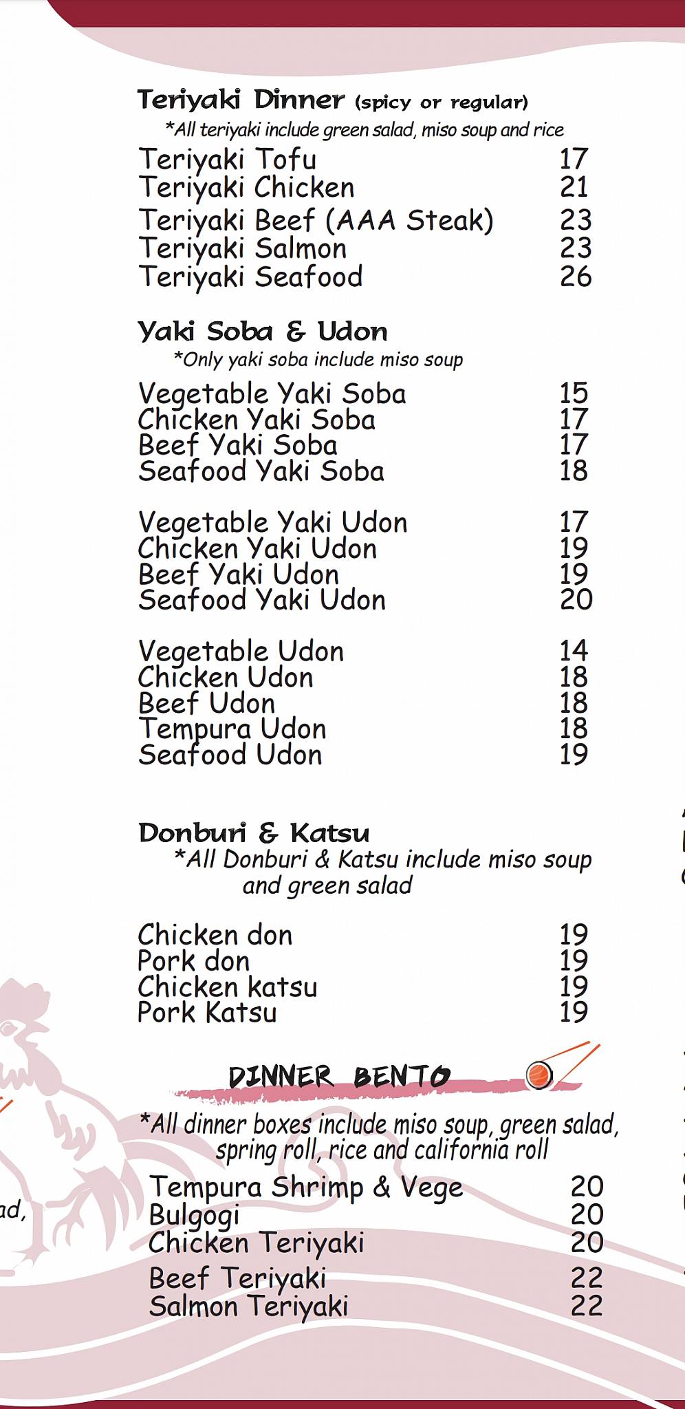 Menu at Golden Chopsticks restaurant, Cobourg, 26 King St W
