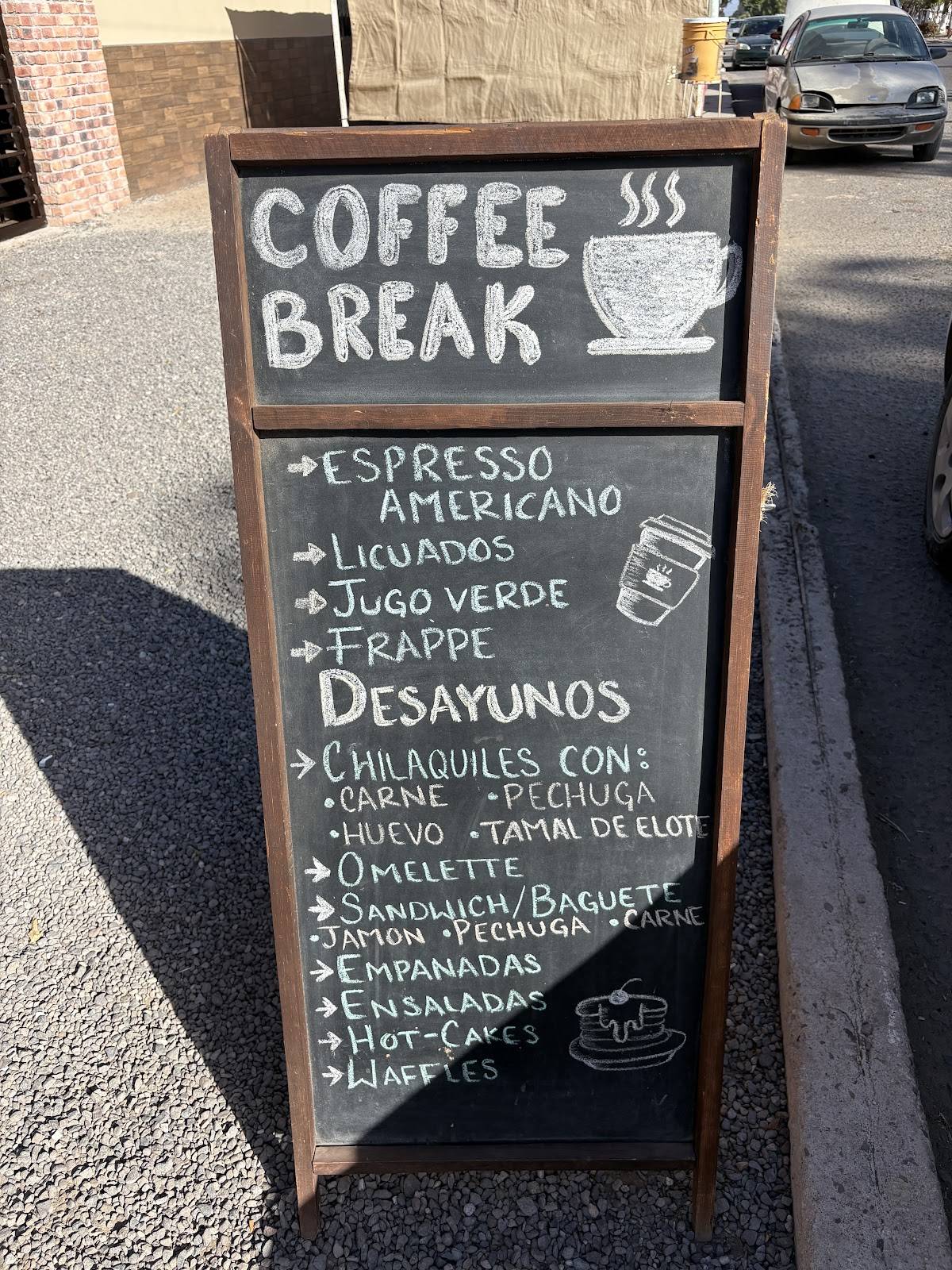 Menu at Coffee Break, Ciudad Insurgentes