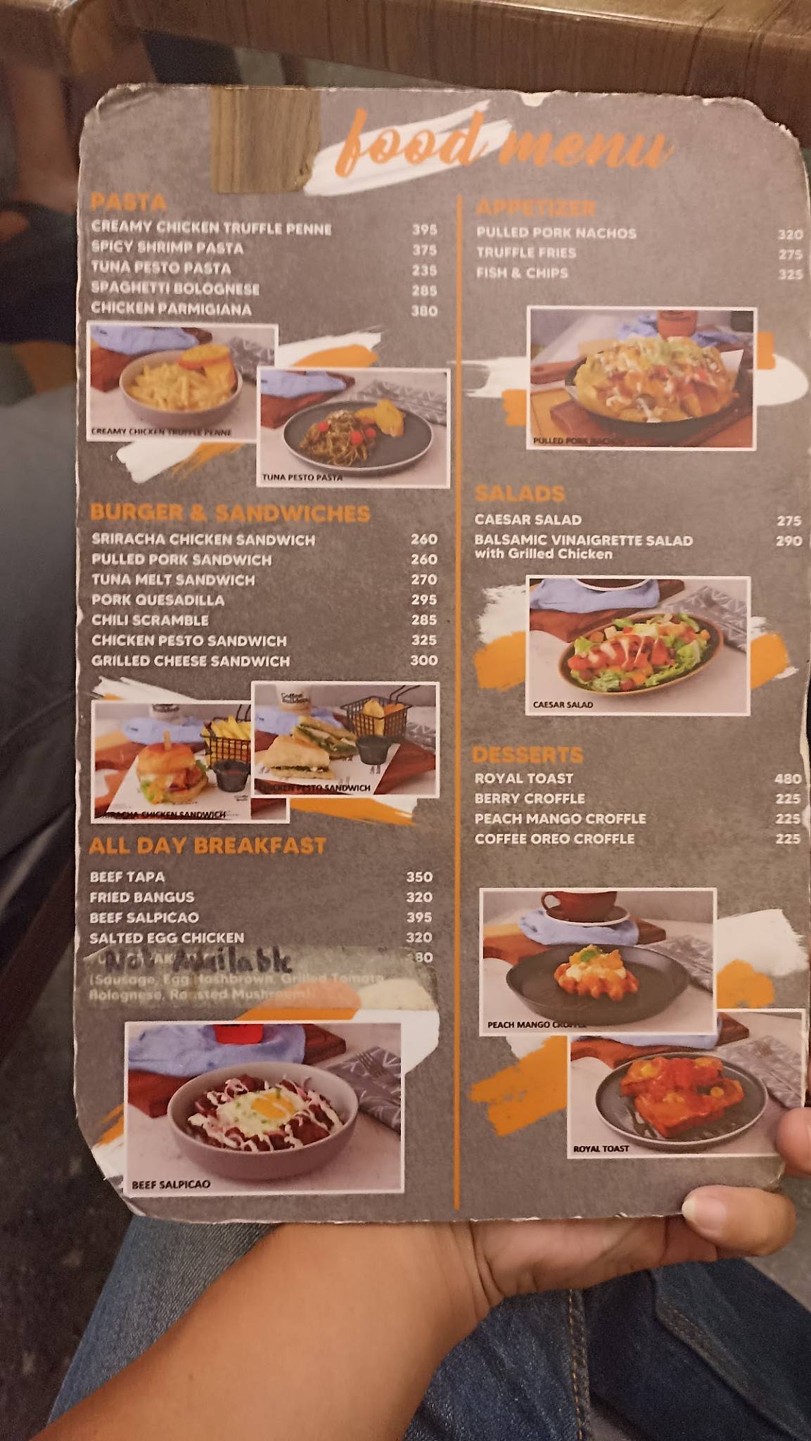 Menu at Coffee Builders restaurant, Silang