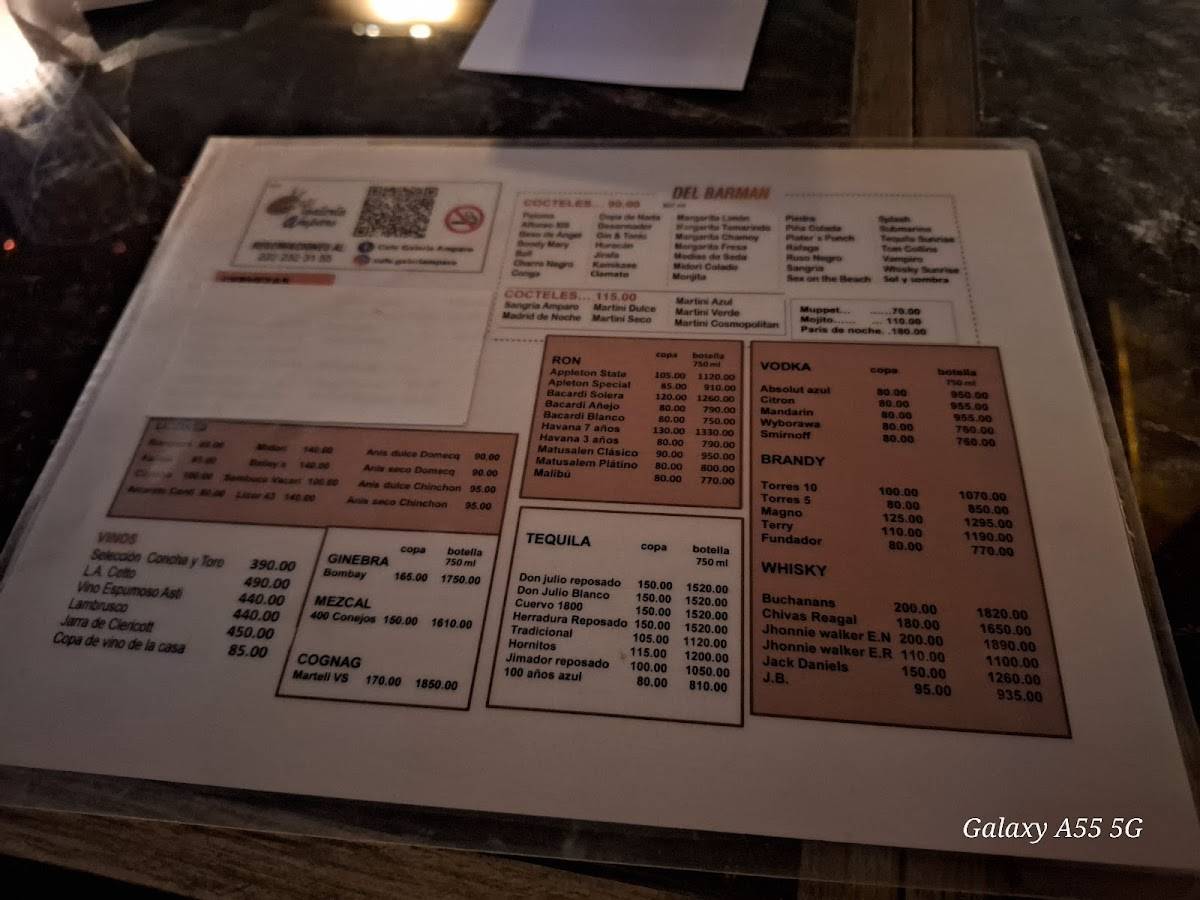 Carta De Café Galería Amparo Heroica Puebla De Zaragoza