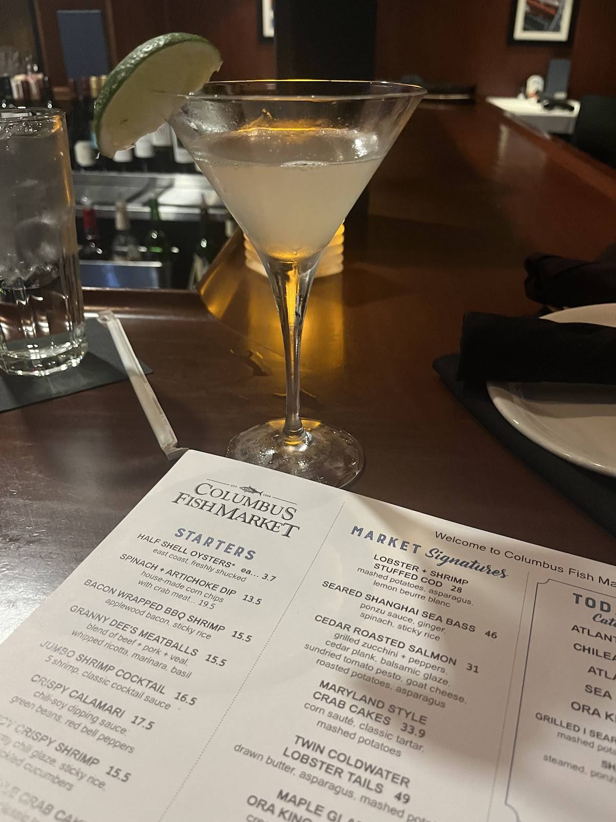 Menu at Columbus Fish Market pub & bar, Columbus, Olentangy River Rd