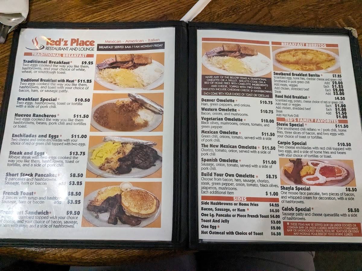 Menu at Ted'z Place Restaurant and Lounge, Commerce City