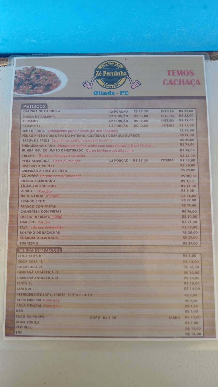 Menu em Confraria do Zé Perninha pub & Bar, Olinda
