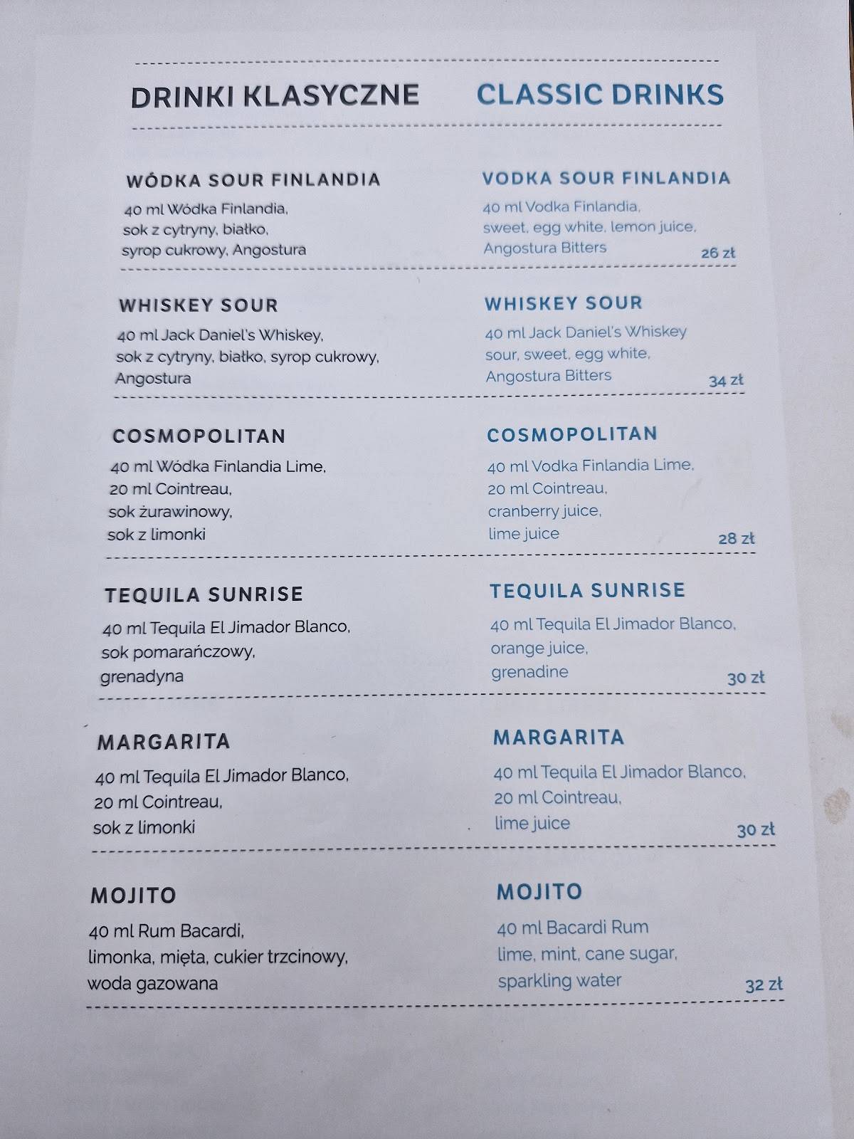 Menu at Contrast Cafe Gdynia, Gdynia