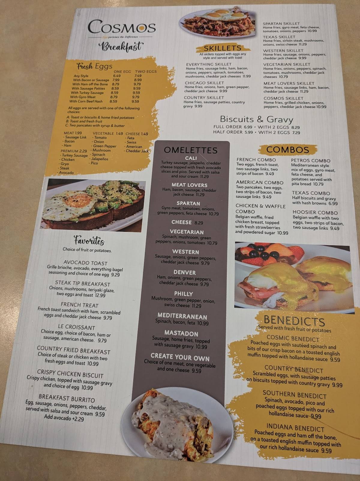 Menu at Cosmos Restaurant, Fort Wayne, Lima Rd