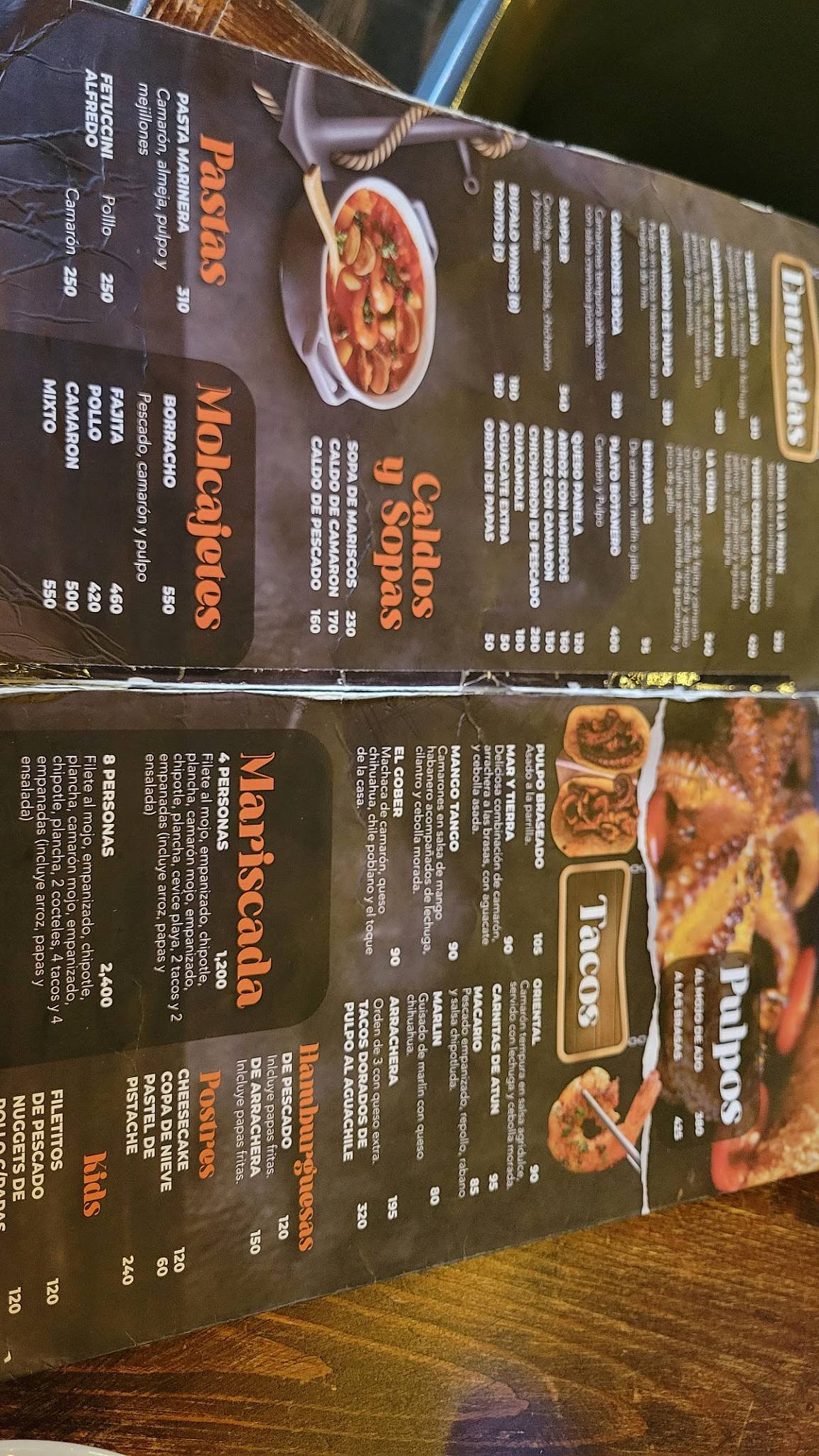 Carta del restaurante Costa Grill, Nuevo Laredo