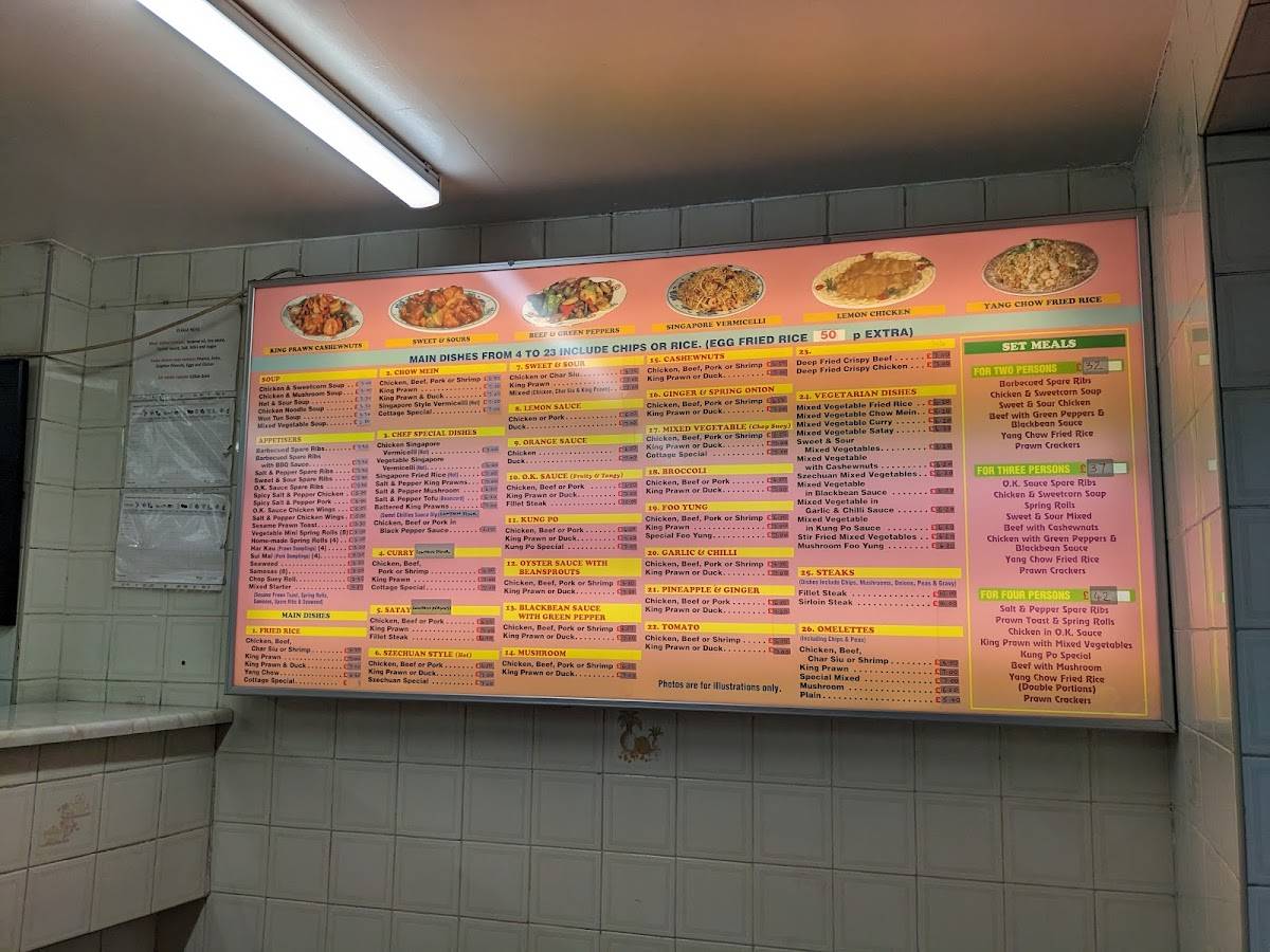 Menu at Cottage Chippy fast food, Manchester, 22 Reddish Ln