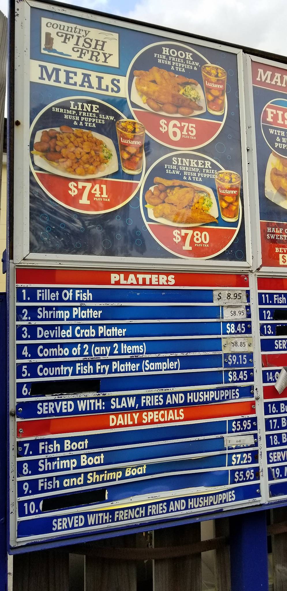Menu at Country Fish Fry restaurant, Hope Mills, N Main St