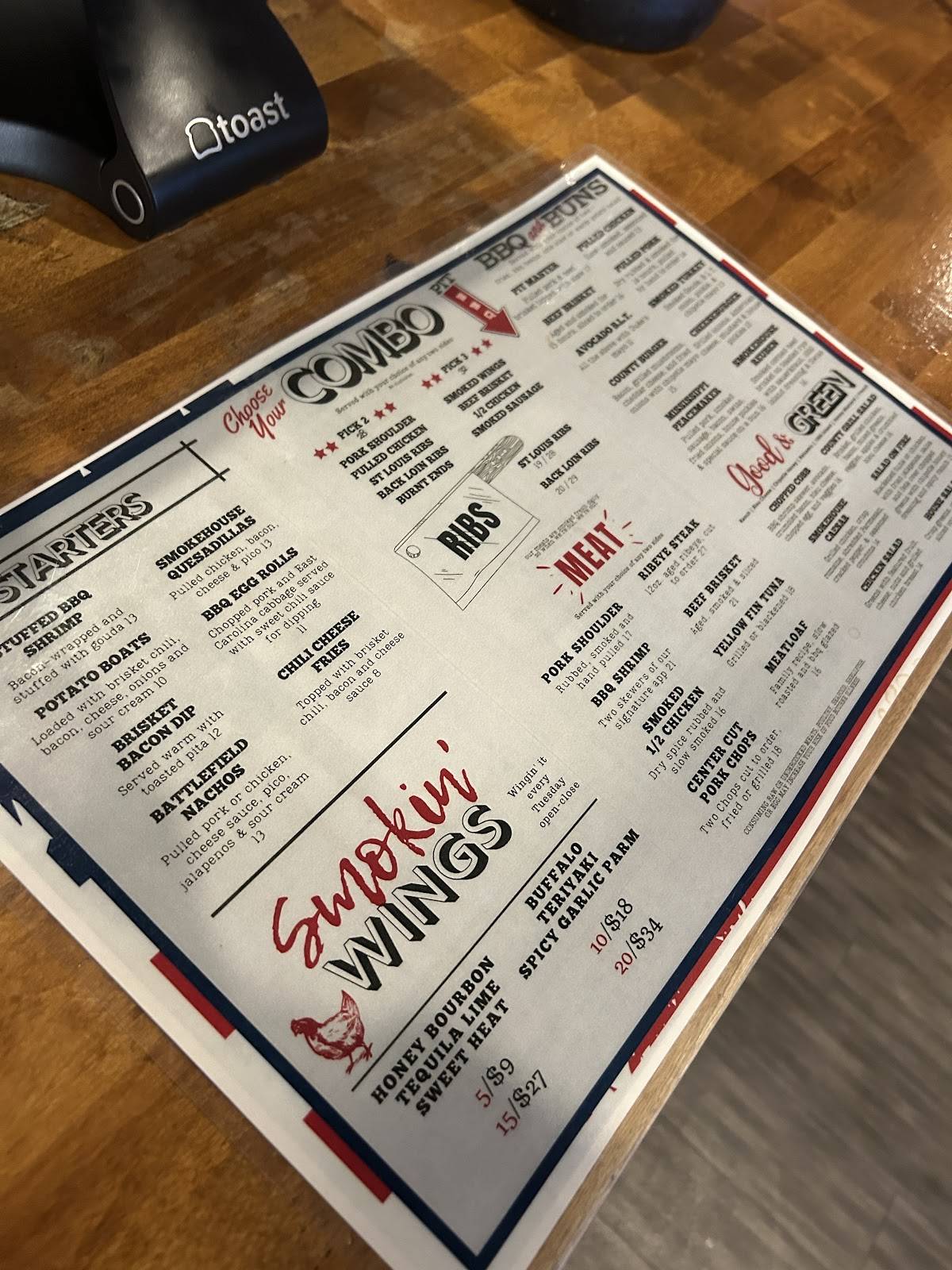 Menu at County Grill & Smokehouse BBQ, Newport News, George Washington ...