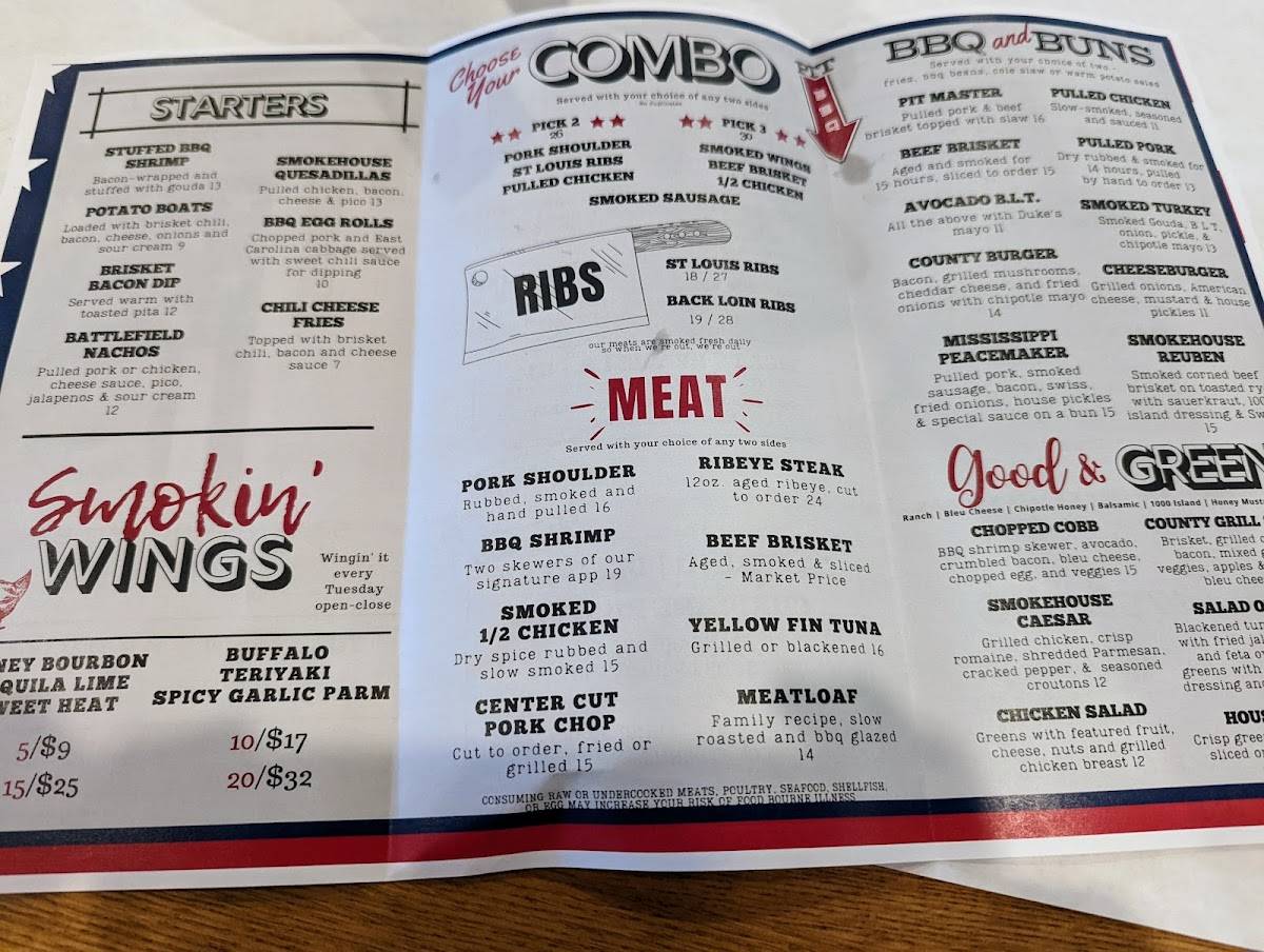 Menu at County Grill & Smokehouse BBQ, Newport News, George Washington ...