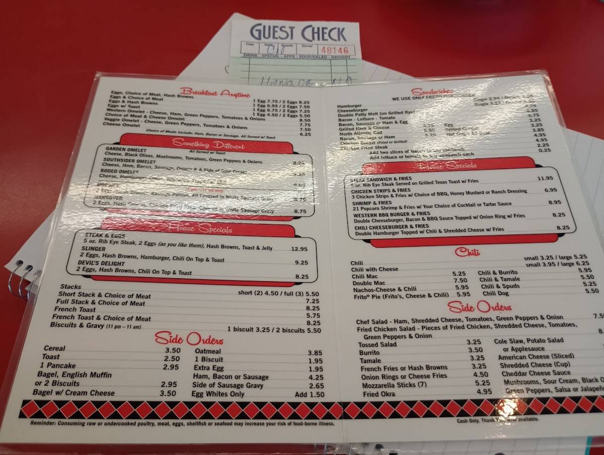 Menu at Courtesy Diner restaurant, St. Louis, Hampton Ave
